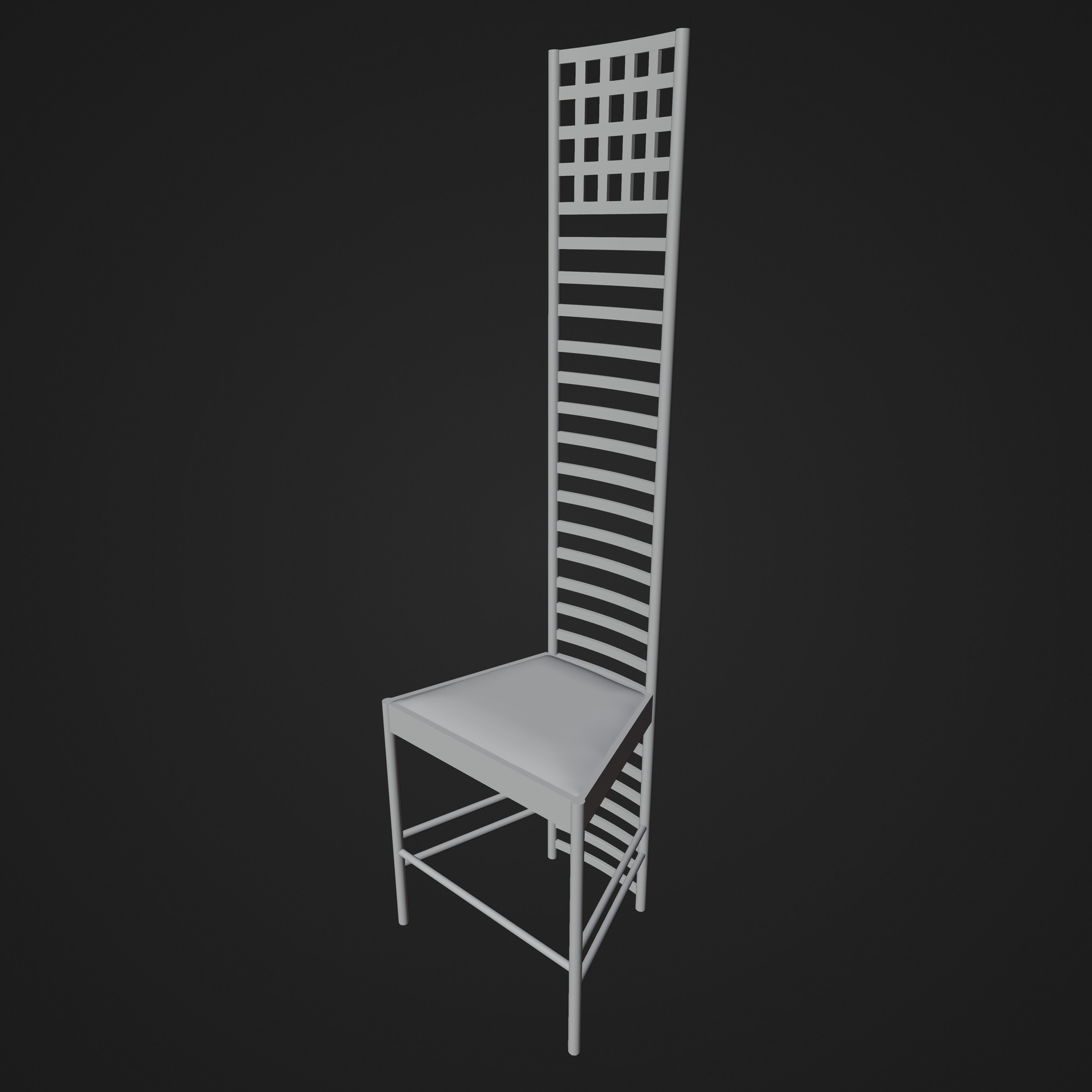 Mackintosh - Hill House High Back Chair 3D model | CGTrader