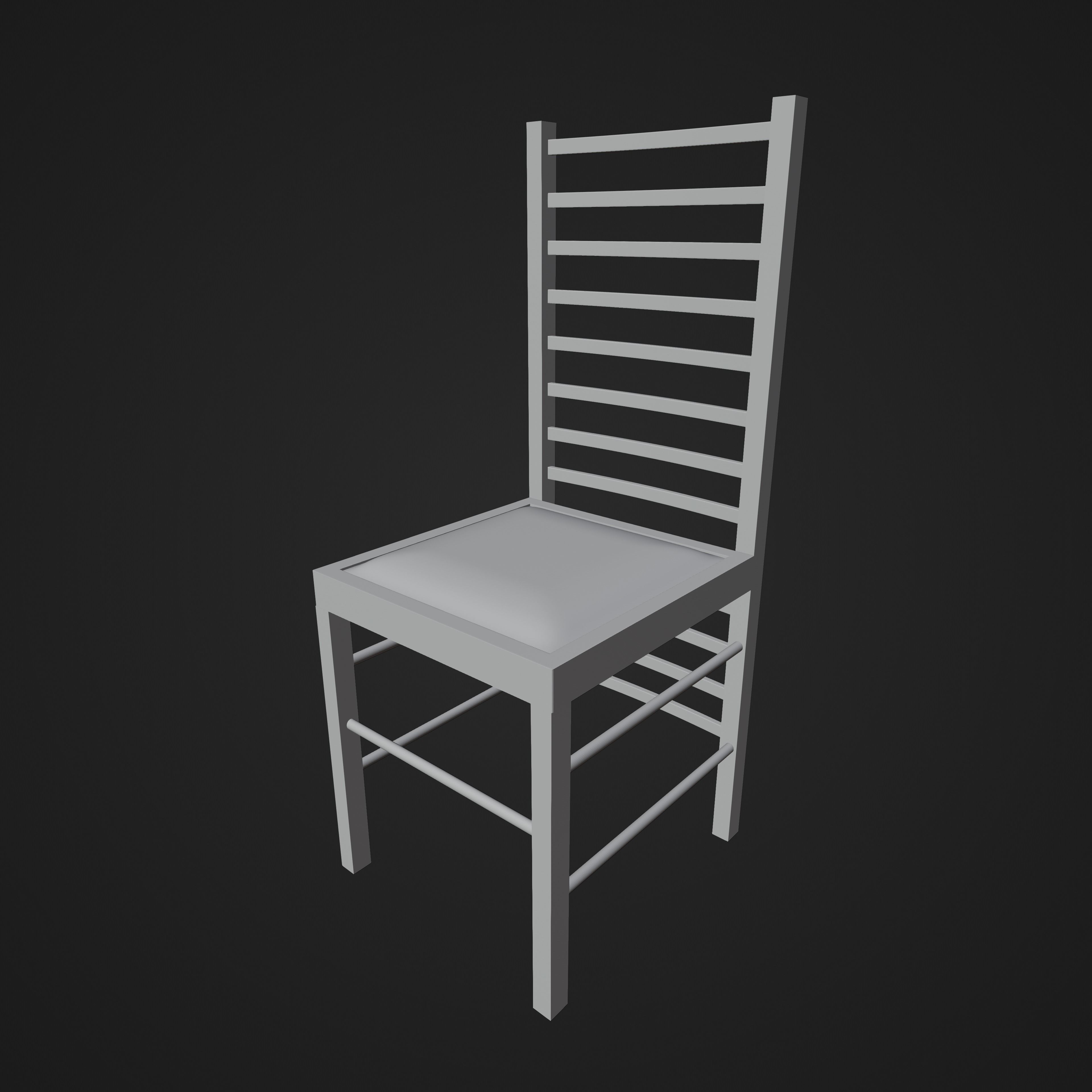 Mackintosh - Short Ladderback Chair 3D model | CGTrader