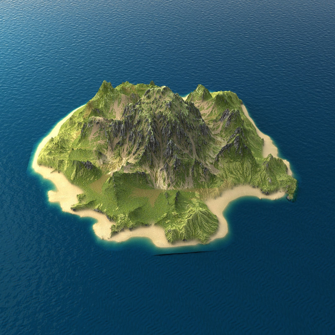 3D model Tropical Island Terrain 5 VR / AR / low-poly | CGTrader