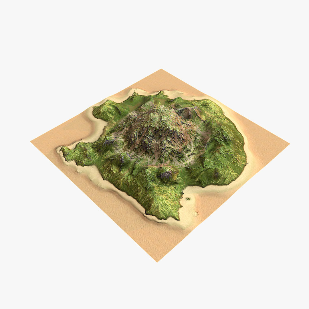 3D model Tropical Island Terrain 5 VR / AR / low-poly | CGTrader