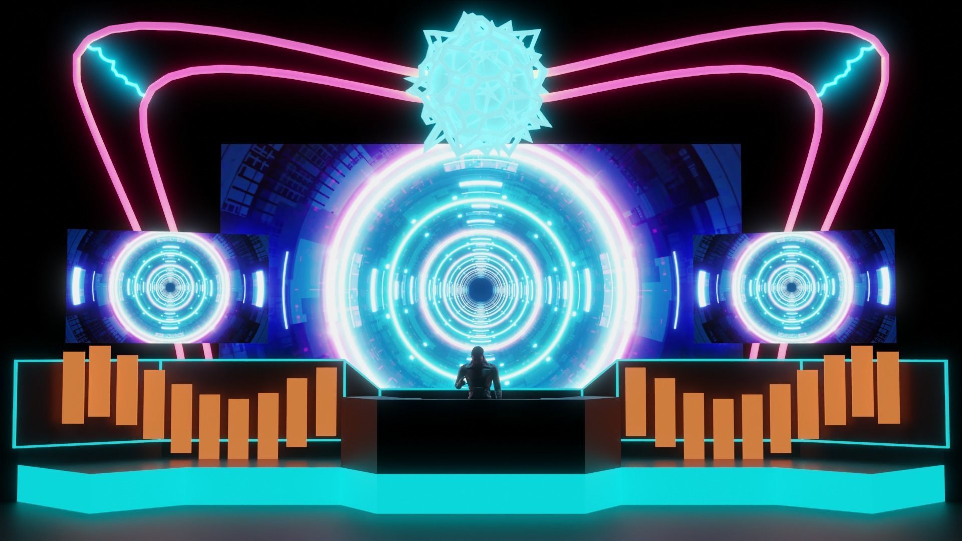 Sci-Fi Themed EDM Stage 3D Model 3D model animated | CGTrader