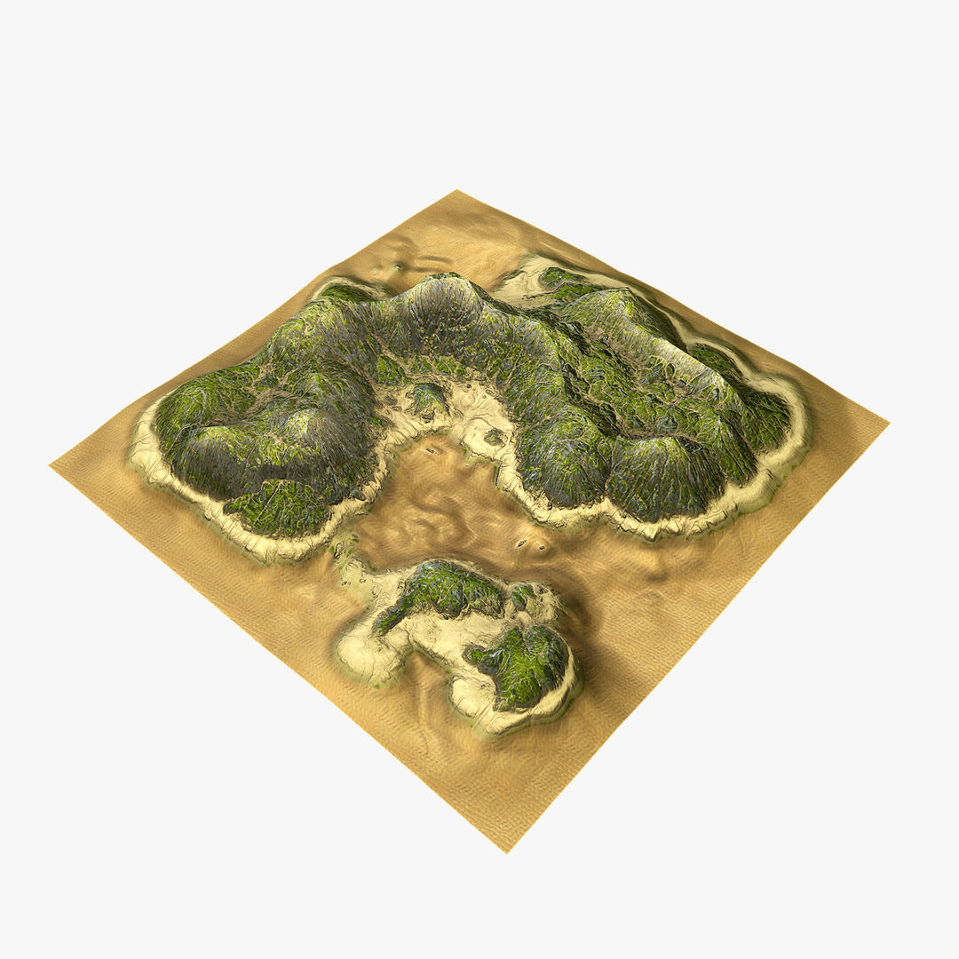 3D model Tropical Island Terrain 8 VR / AR / low-poly | CGTrader