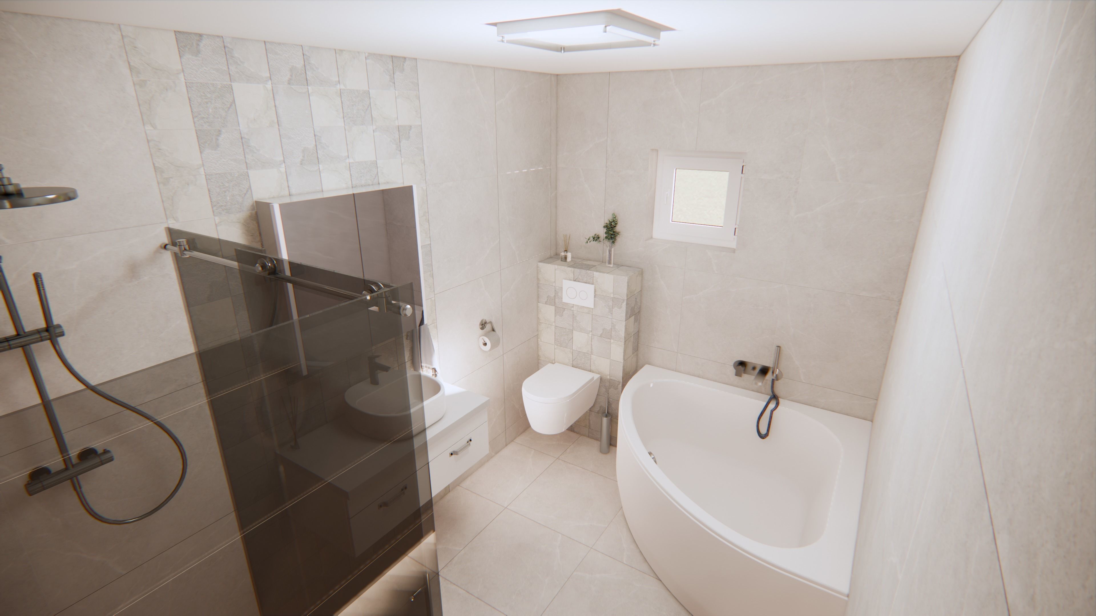 Bathroom with Argenta tiles 3D model | CGTrader