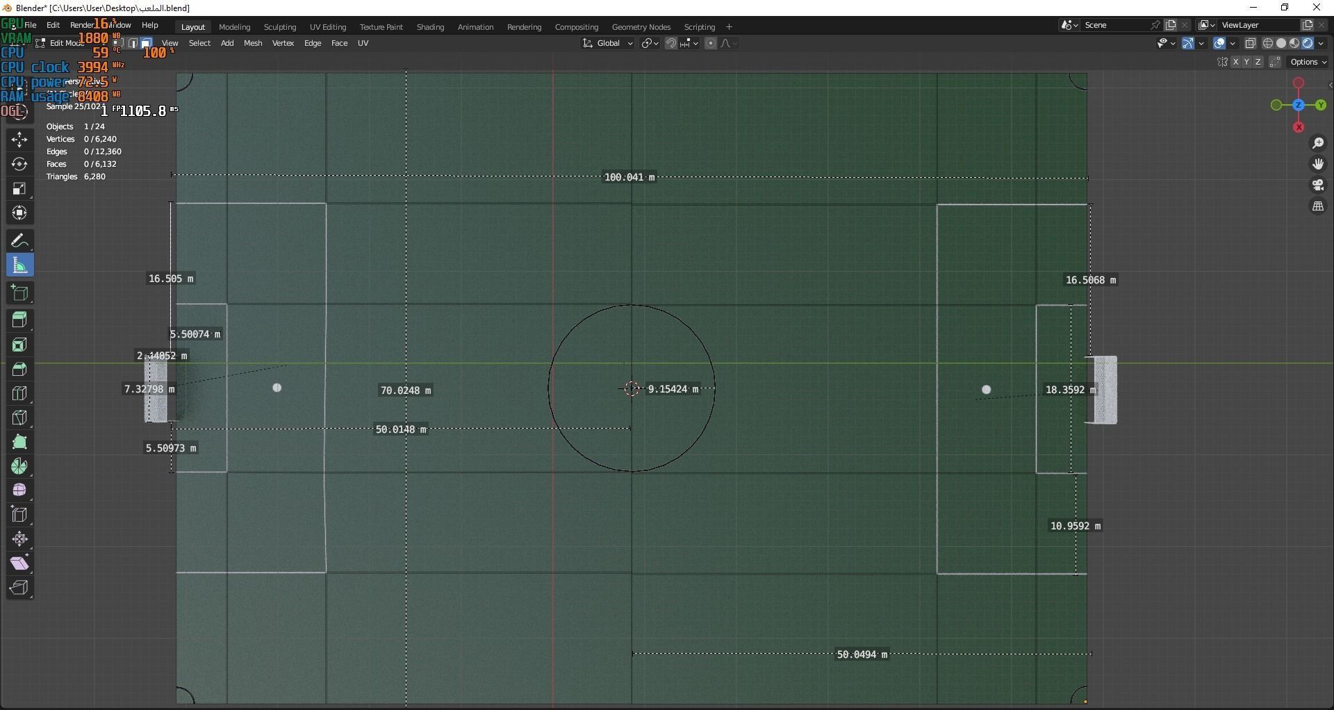 Realistic 3D Football Stadium Model with Ball and Flags for Sale 3D ...