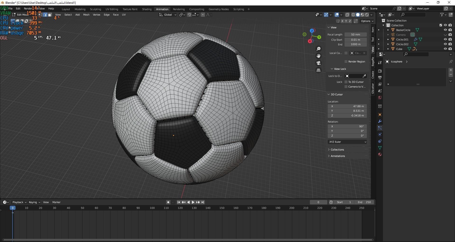 Realistic 3D Football Stadium Model with Ball and Flags for Sale 3D ...