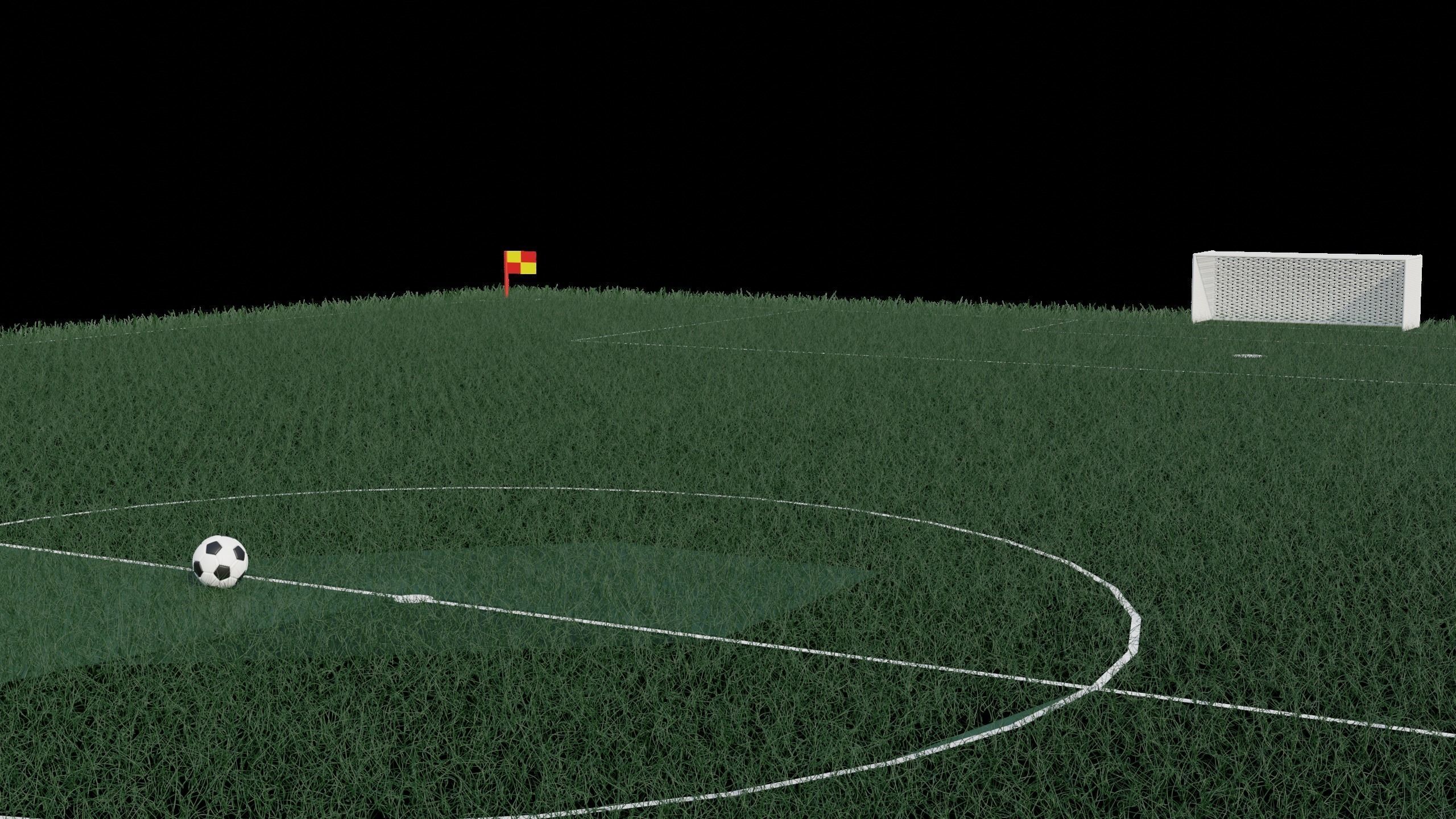 Realistic 3D Football Stadium Model with Ball and Flags for Sale 3D ...