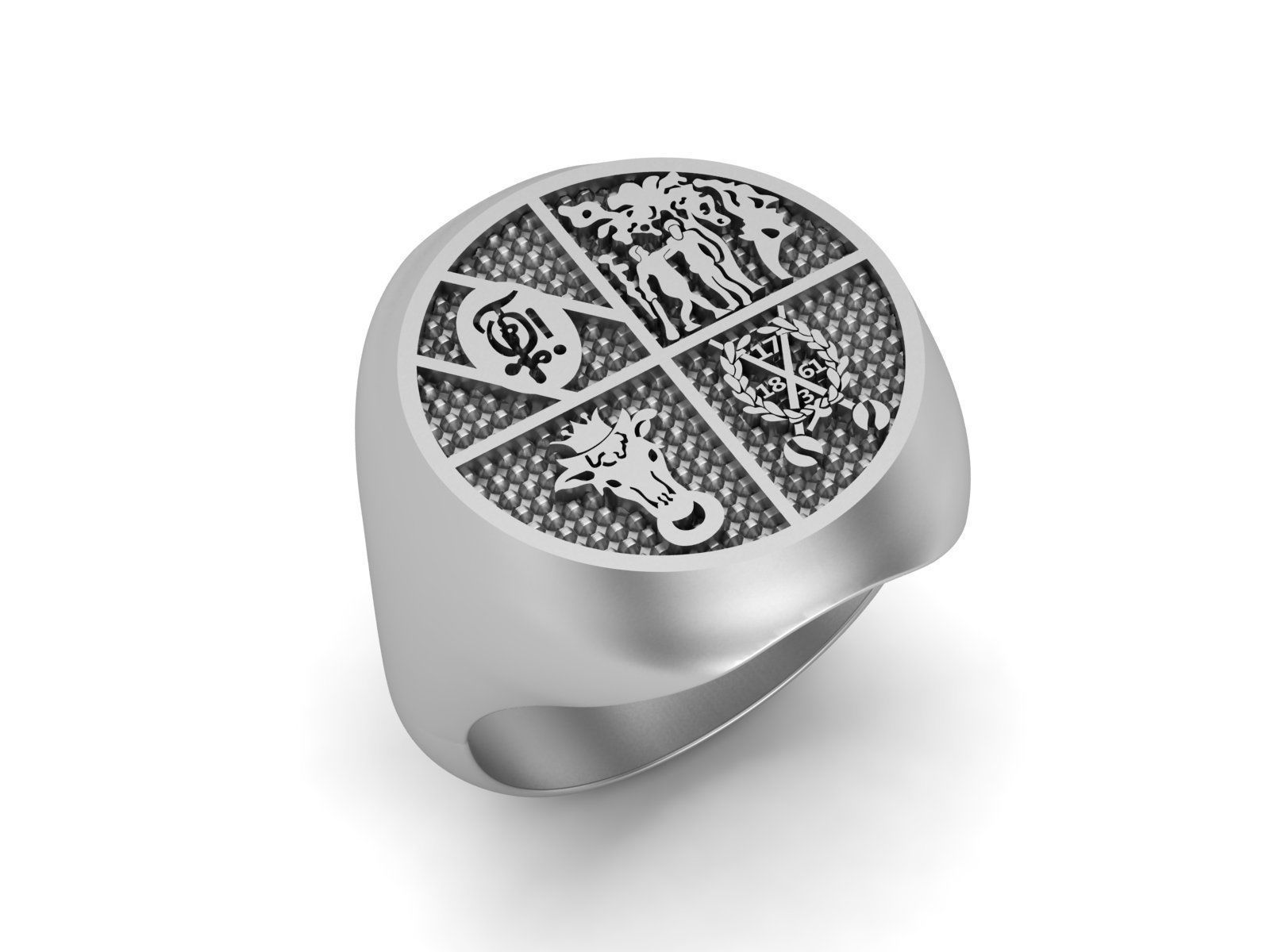 Signet Circle School Ring Printable 3D model 3D printable | CGTrader