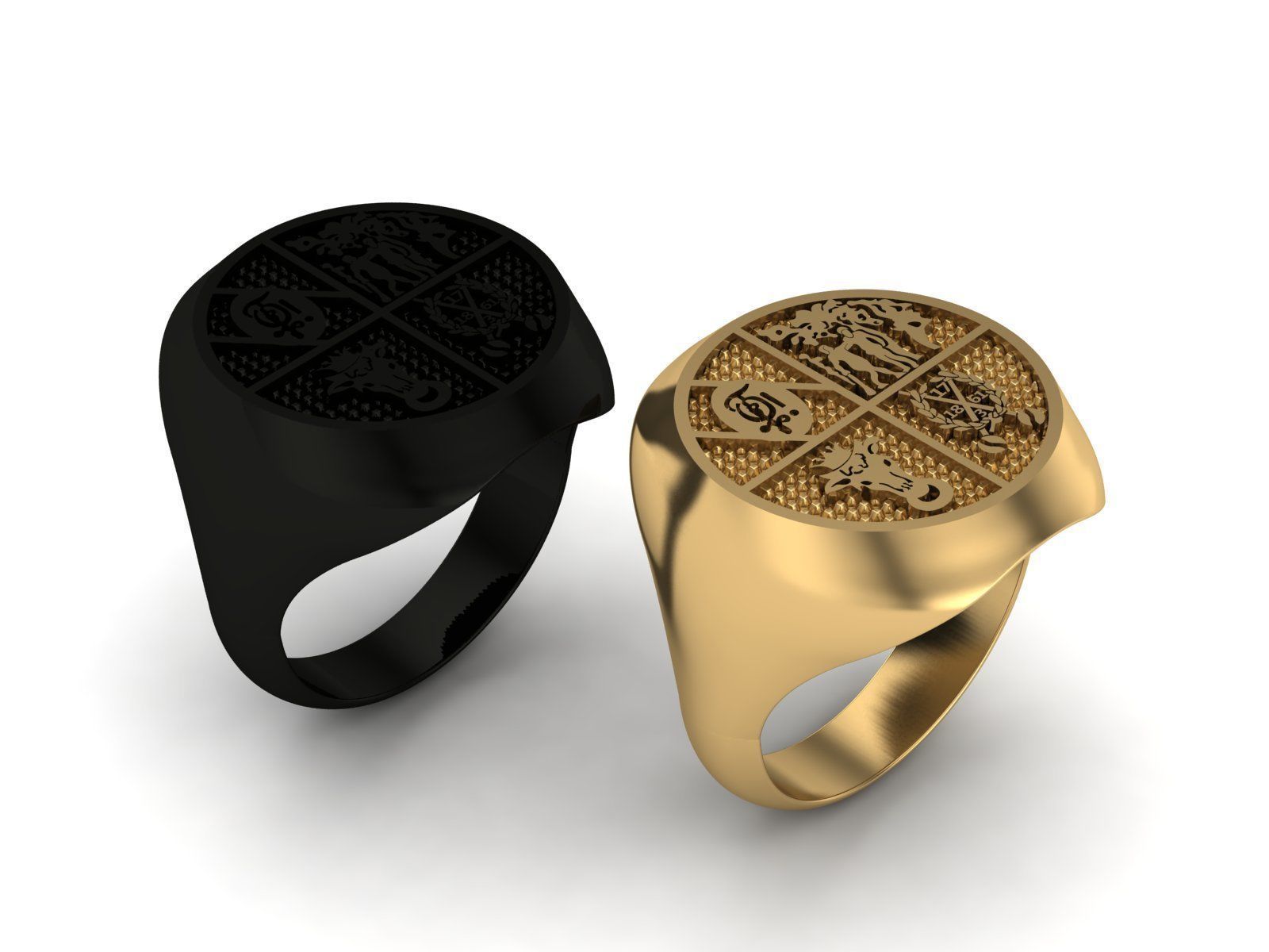 Signet Circle School Ring Printable 3D model 3D printable | CGTrader