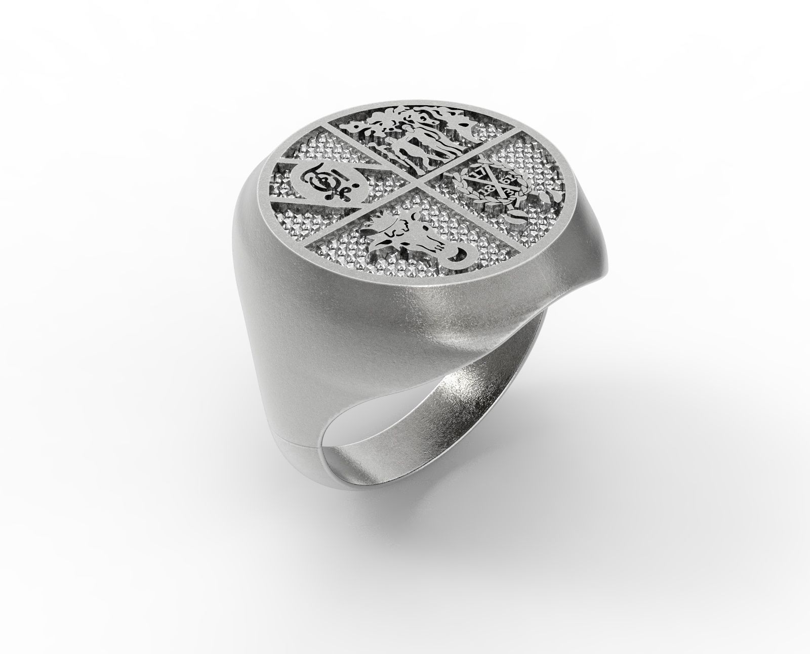Signet Circle School Ring Printable 3D model 3D printable | CGTrader
