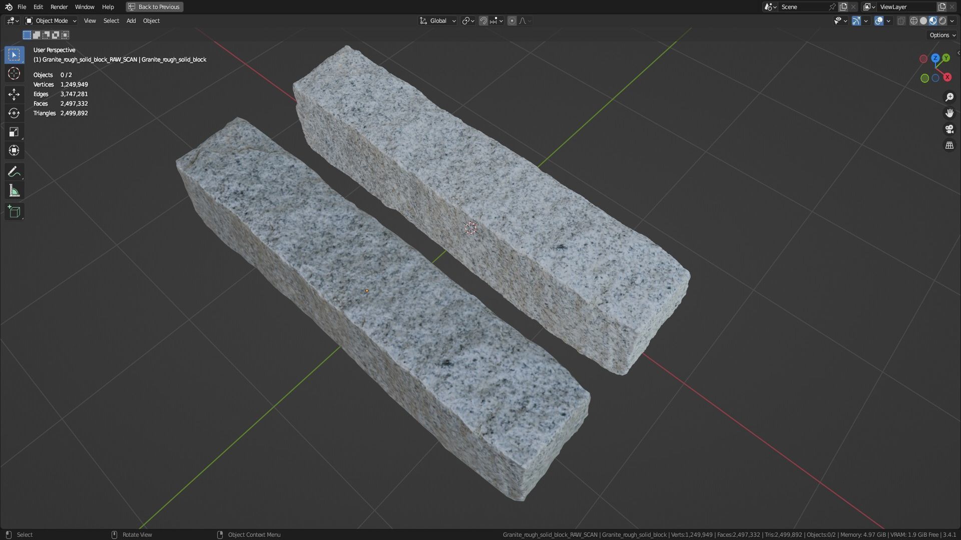 Granite rough solid block 3D model | CGTrader