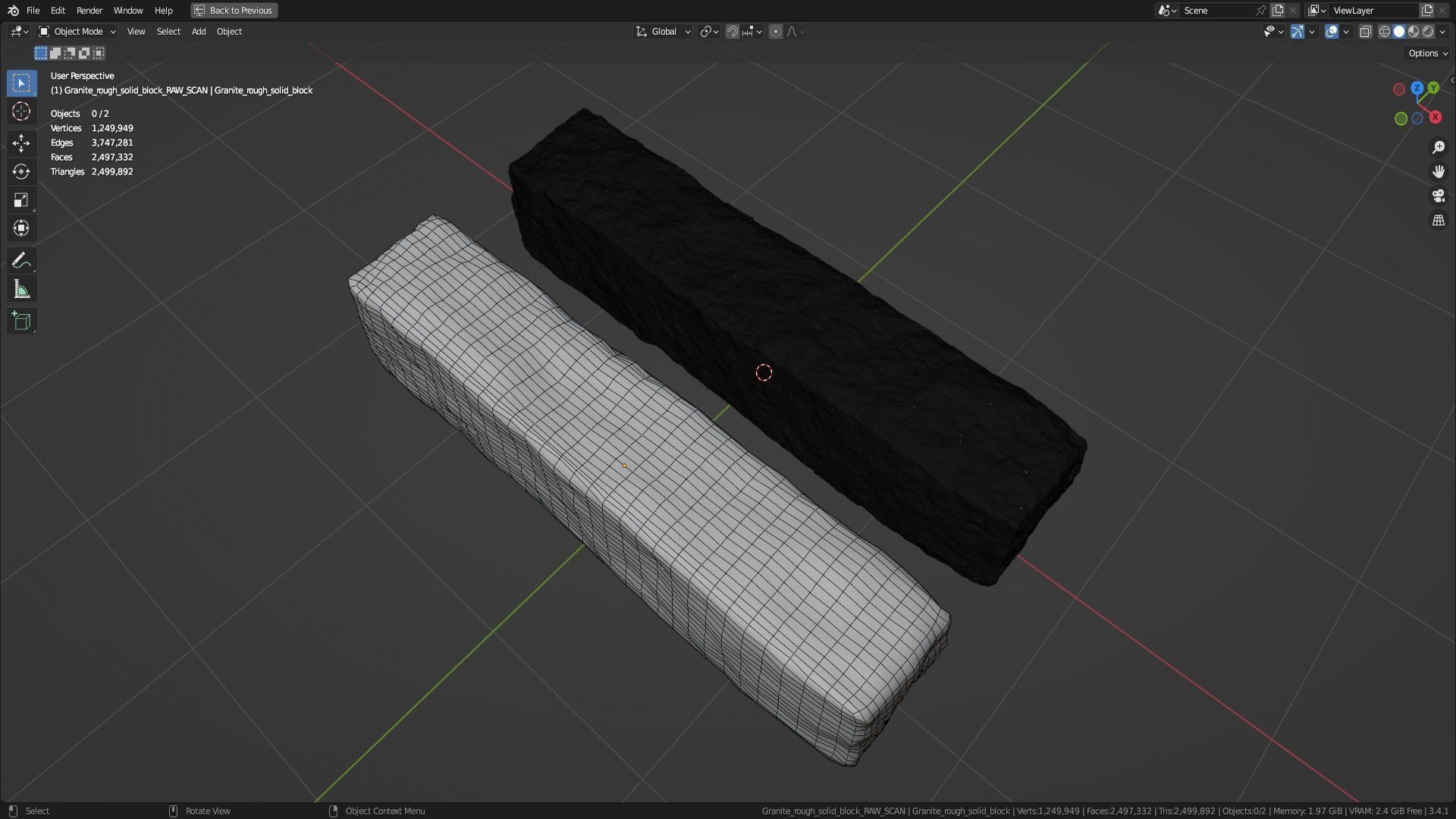 Granite rough solid block 3D model | CGTrader