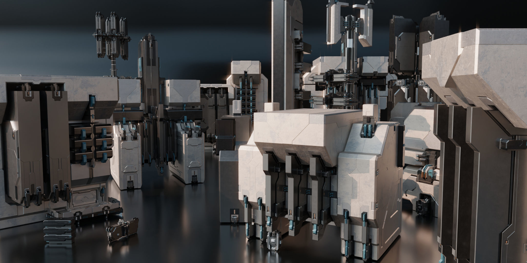 Space Base Sci Fi Buildings and Assets 3D Kit 3D model 3D model | CGTrader