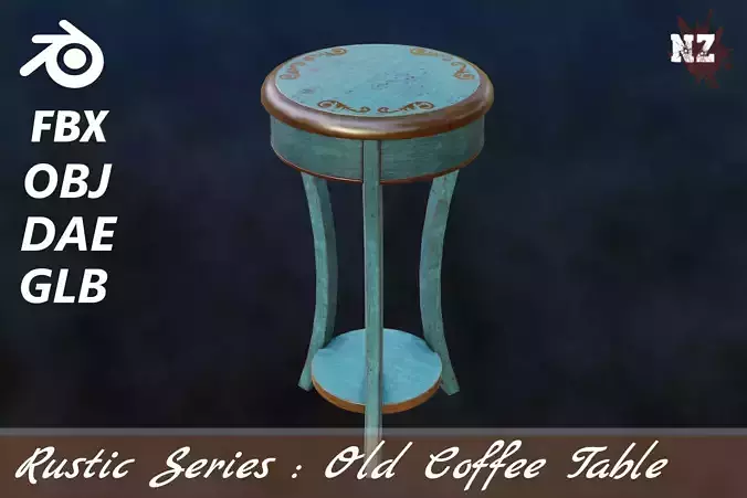 3D model Rustic Series Old Coffee Table VR / AR / low-poly | CGTrader