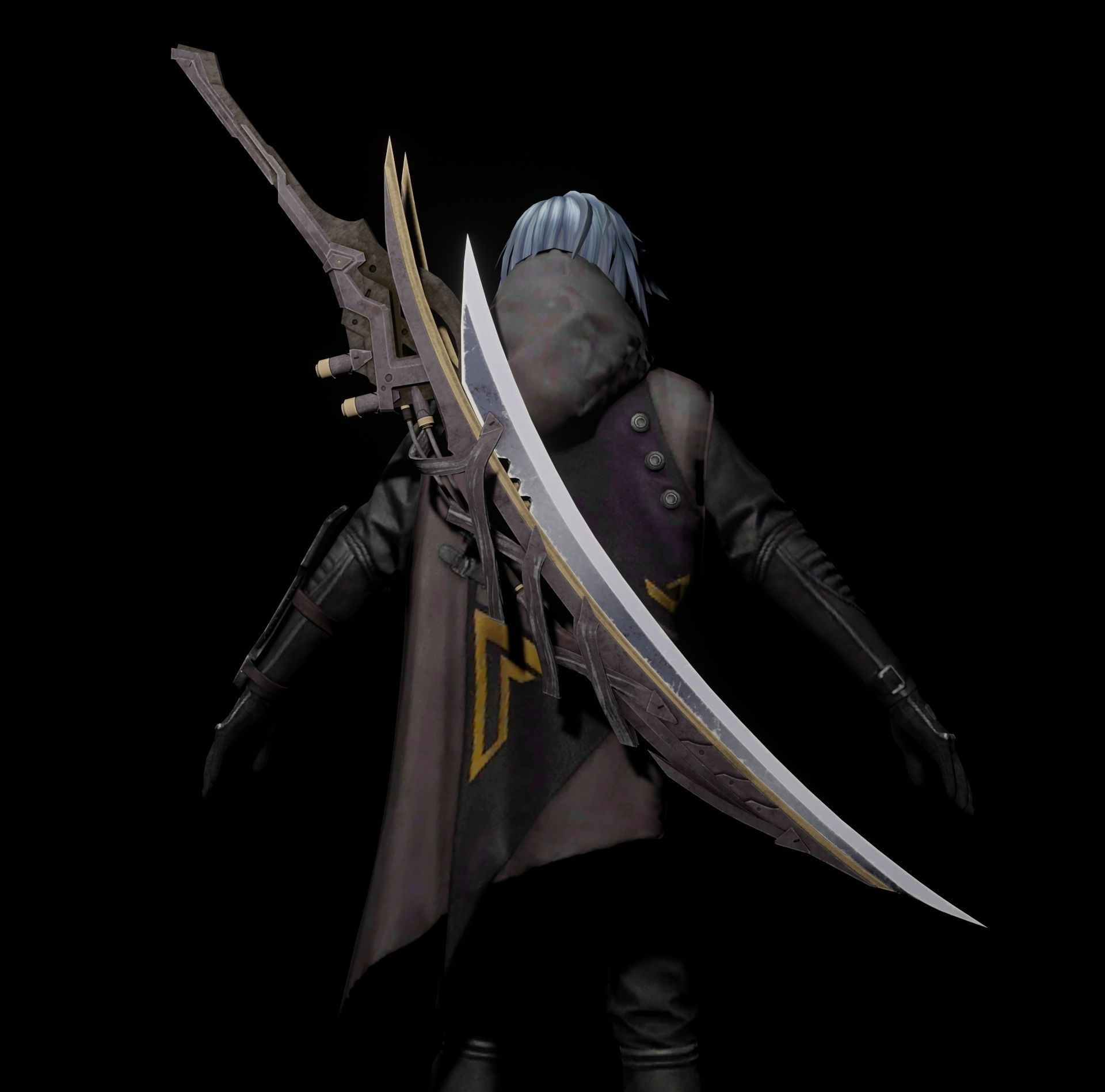 Ghost Shadow final fantasy xiv character art 3D model animated rigged ...