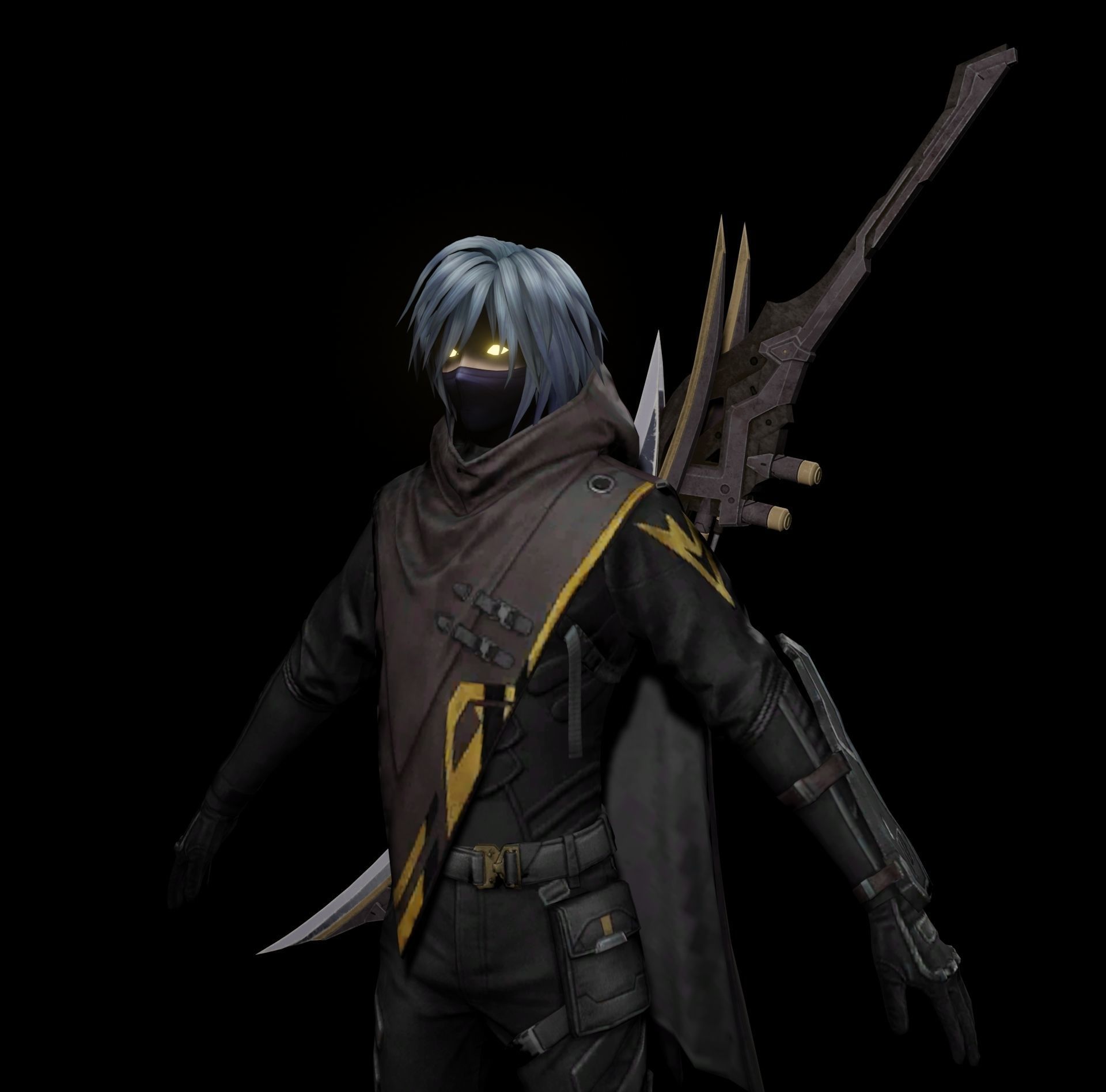 Ghost Shadow final fantasy xiv character art 3D model animated rigged ...