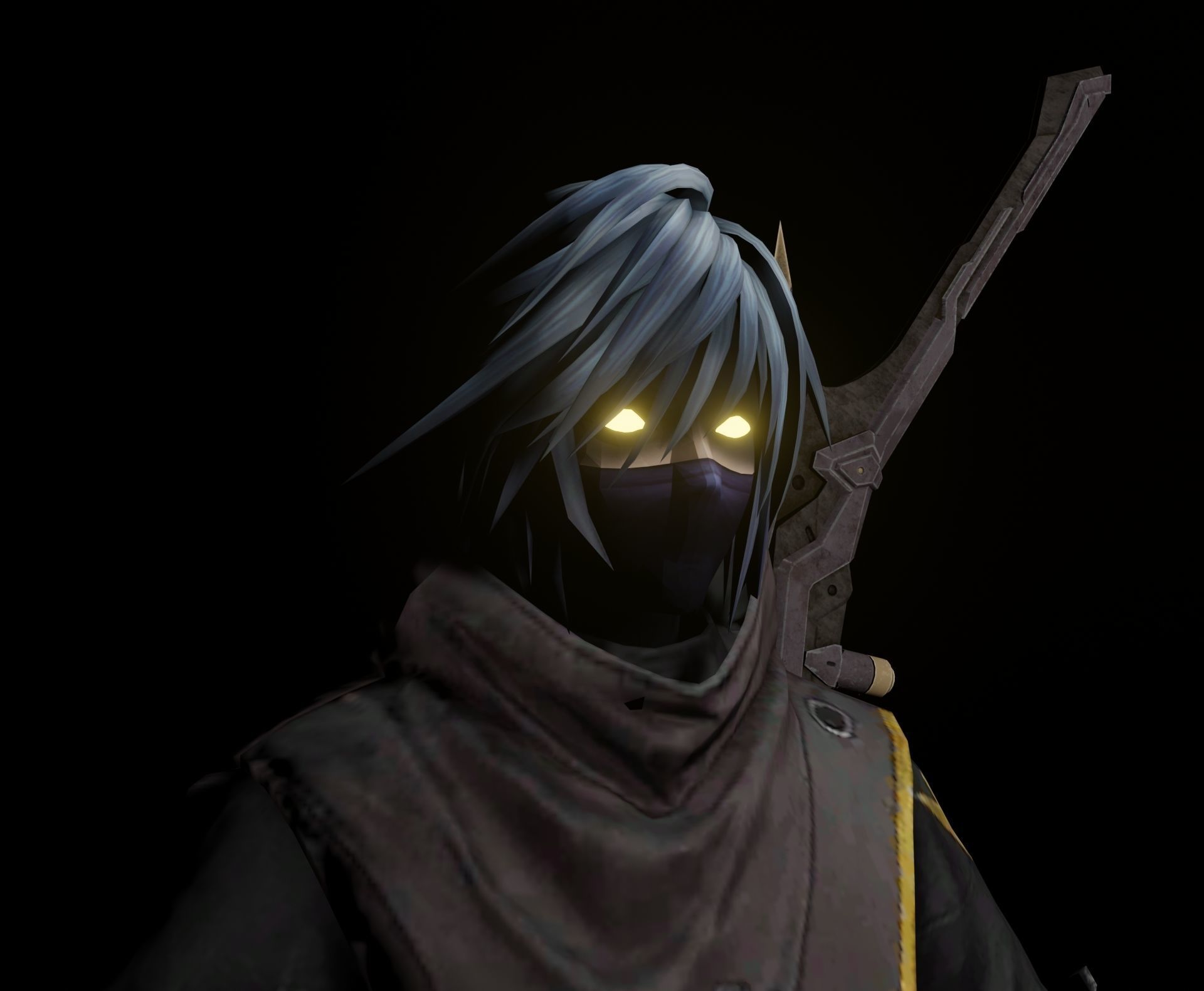 Ghost Shadow final fantasy xiv character art 3D model animated rigged ...