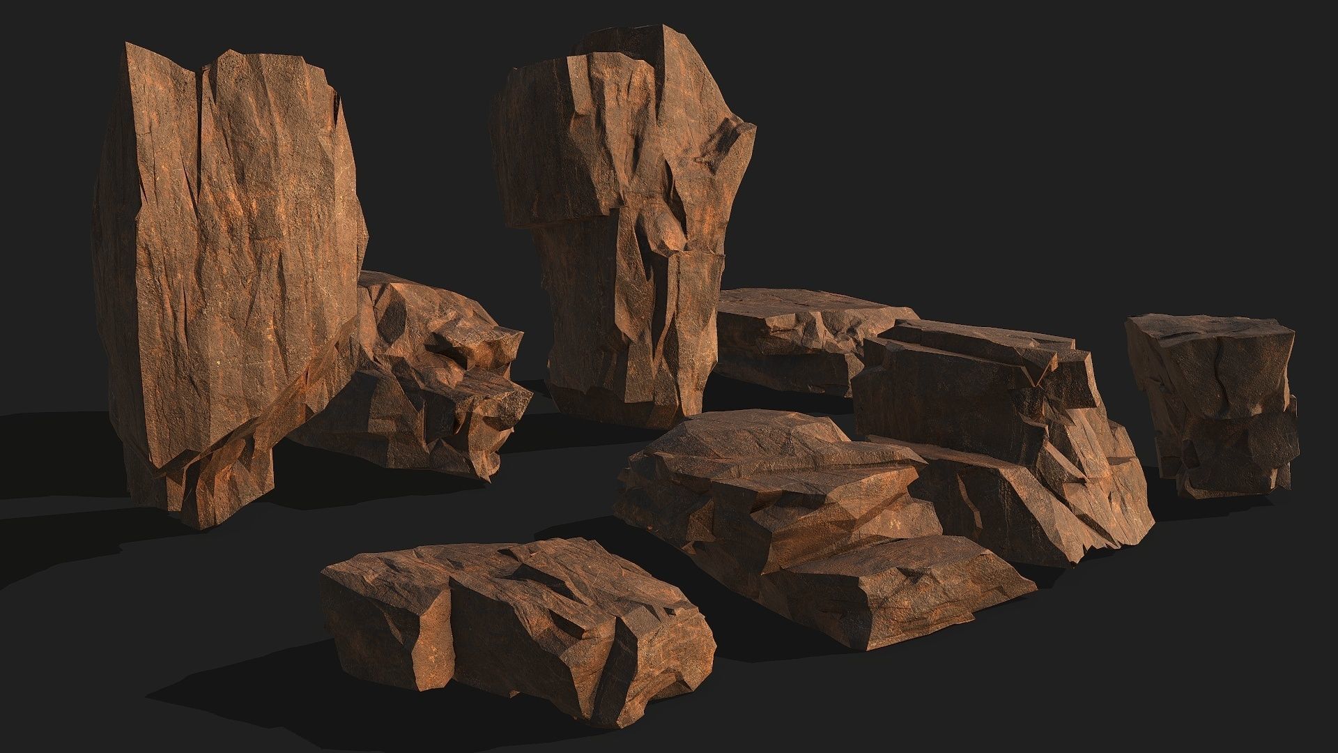 3D model desert rocks - 3D Models PBR Pack 06 VR / AR / low-poly | CGTrader
