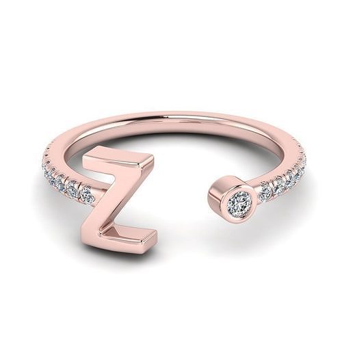 Jewelry alphabet Ring Z 3D model 3D printable | CGTrader