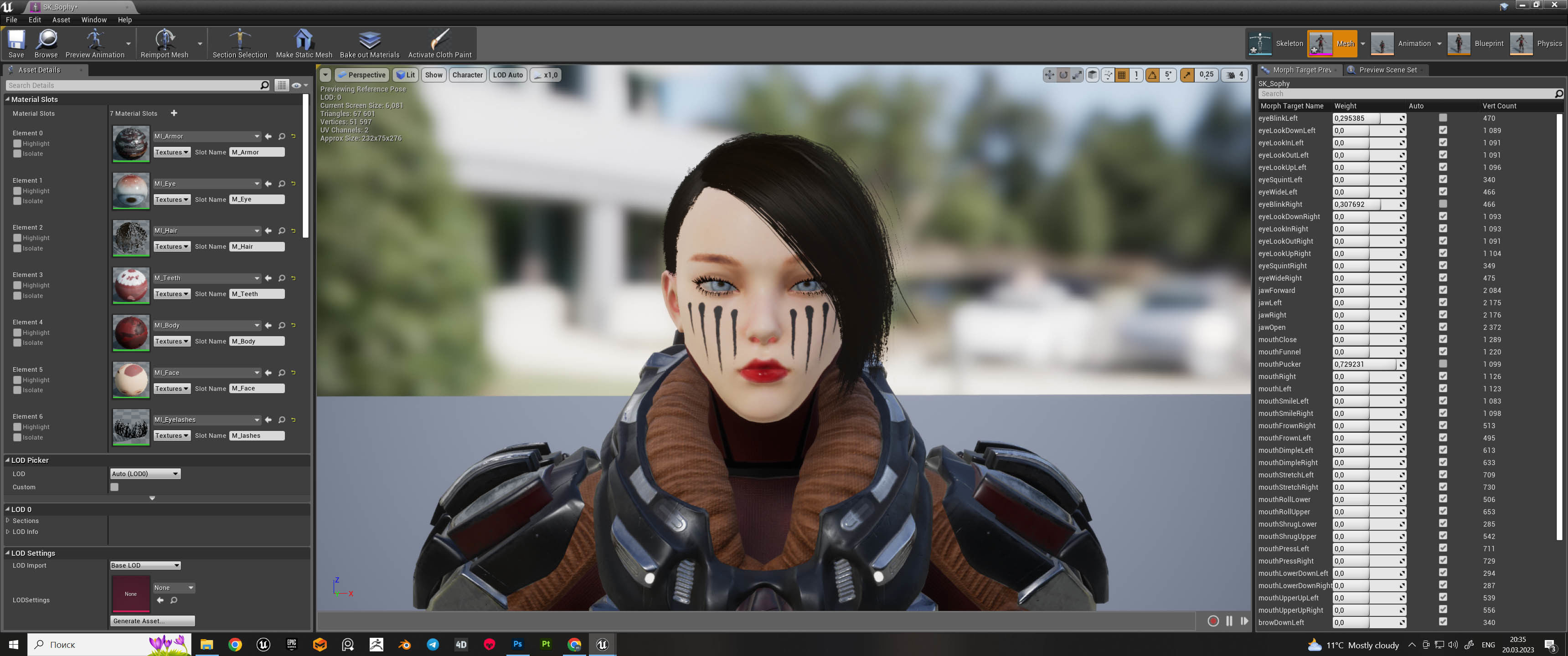 3D model SCI-FI girl Sophy VR / AR / low-poly | CGTrader