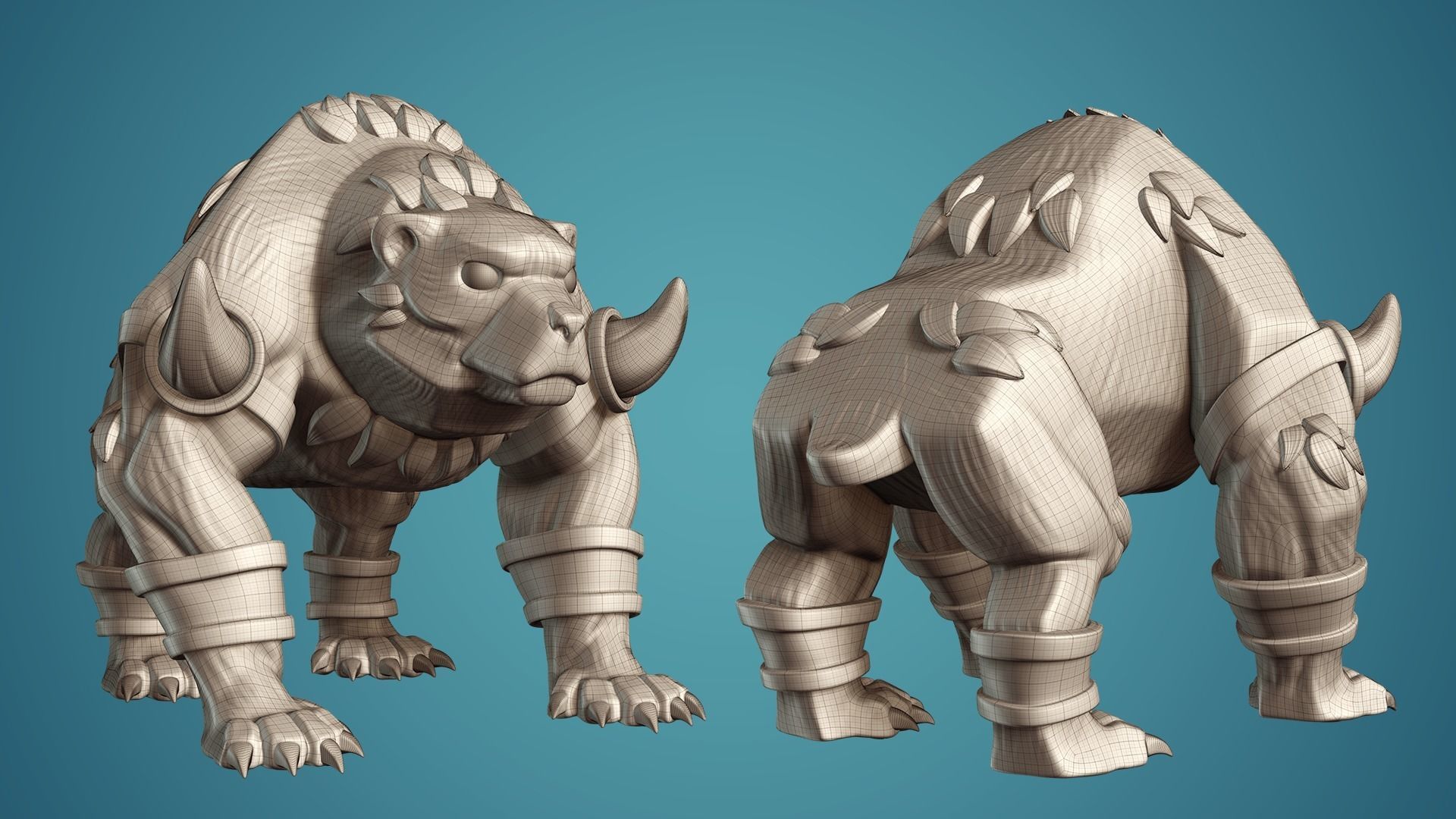 3D model Low Poly Druid bear character VR / AR / low-poly | CGTrader