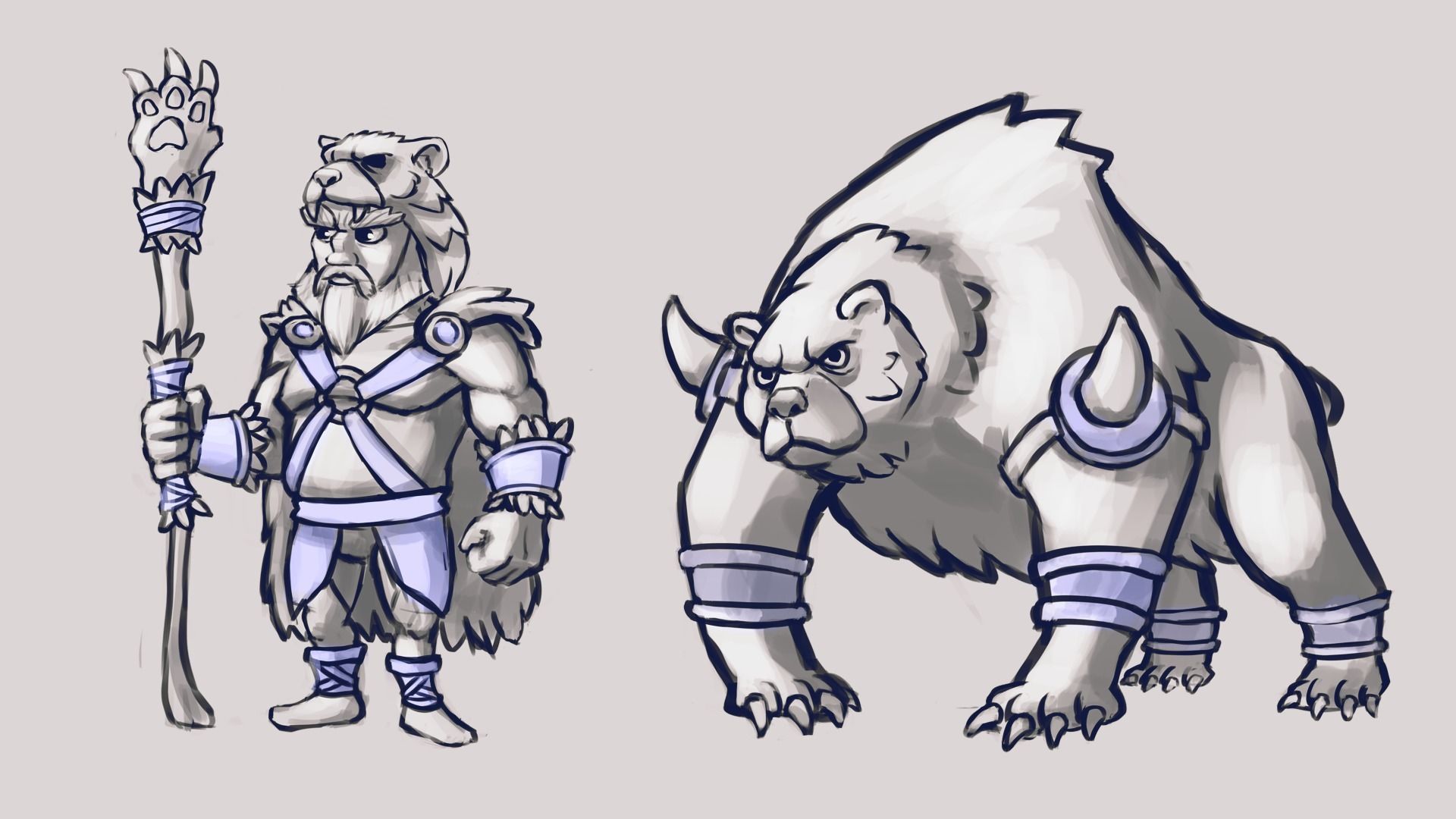 3D model Low Poly Druid bear character VR / AR / low-poly | CGTrader
