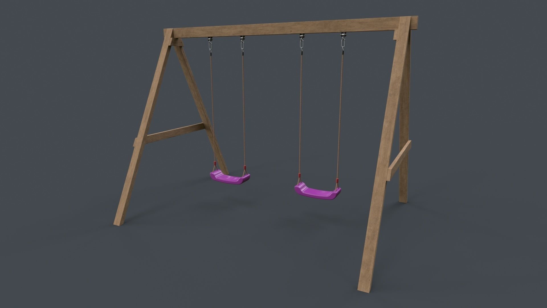 3D model PBR Modular Outdoor Playground Swing Sets B VR / AR / low-poly | CGTrader