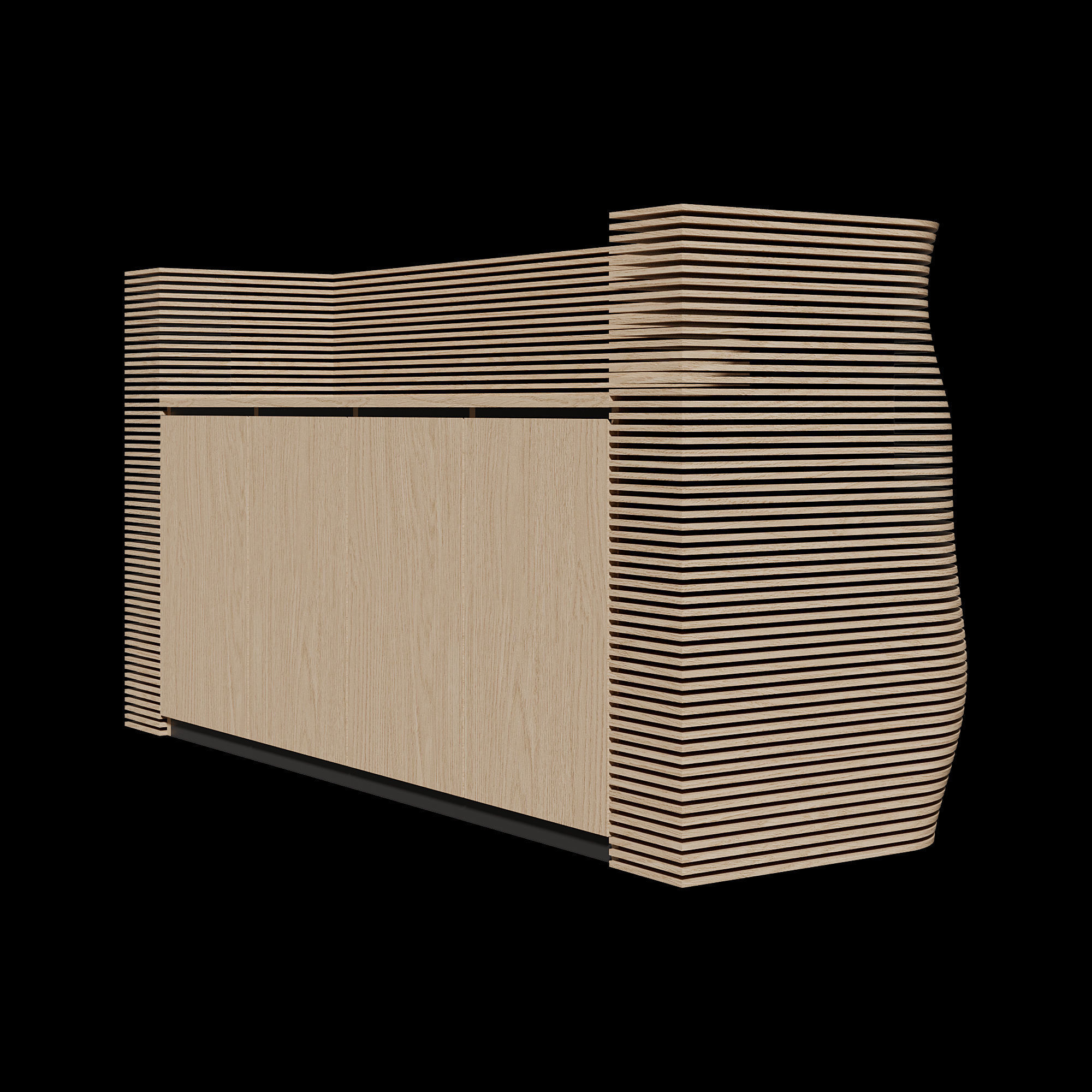 Puins Parametric Reception Counter 3D model | CGTrader