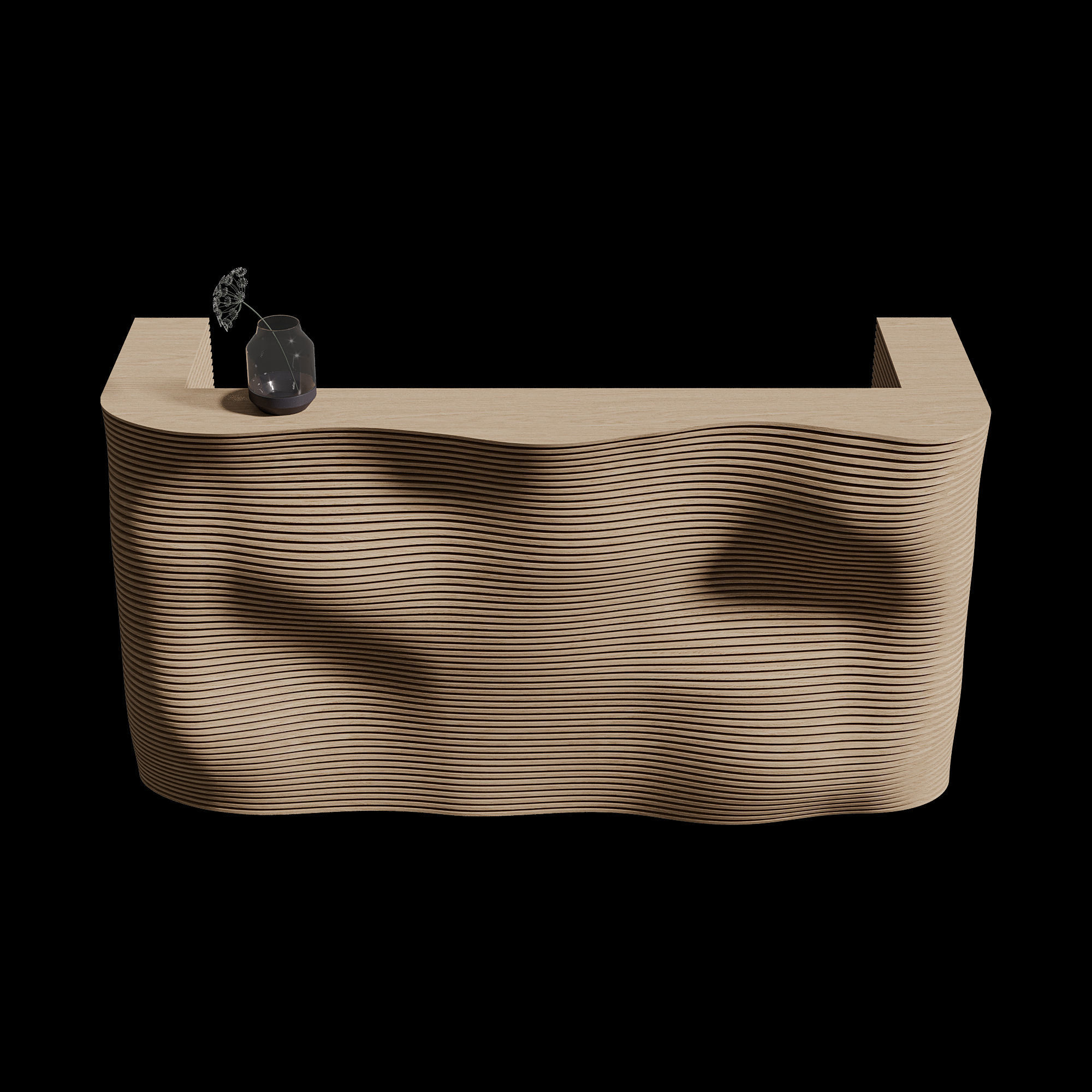 Puins Parametric Reception Counter 3D model | CGTrader