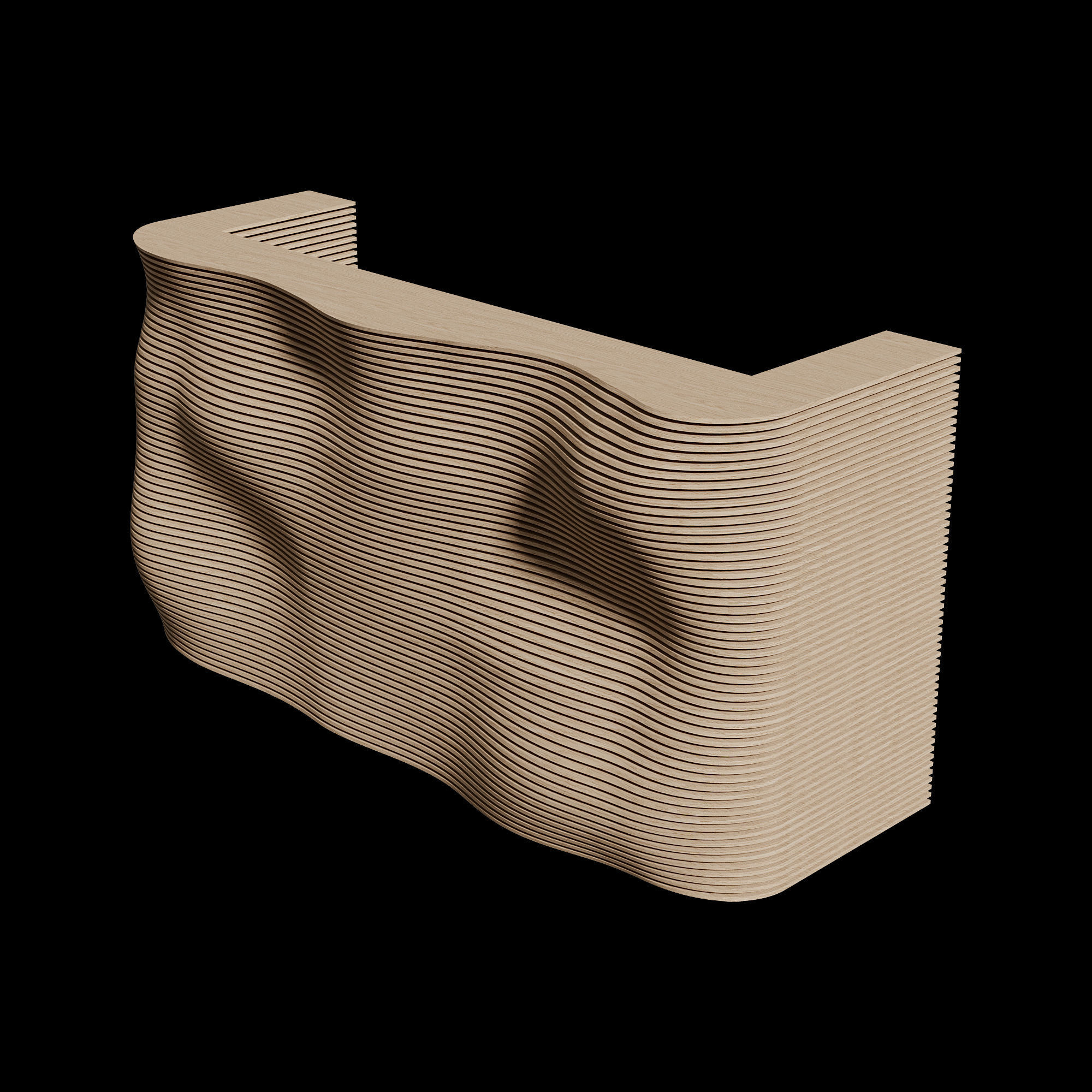 Puins Parametric Reception Counter 3D model | CGTrader