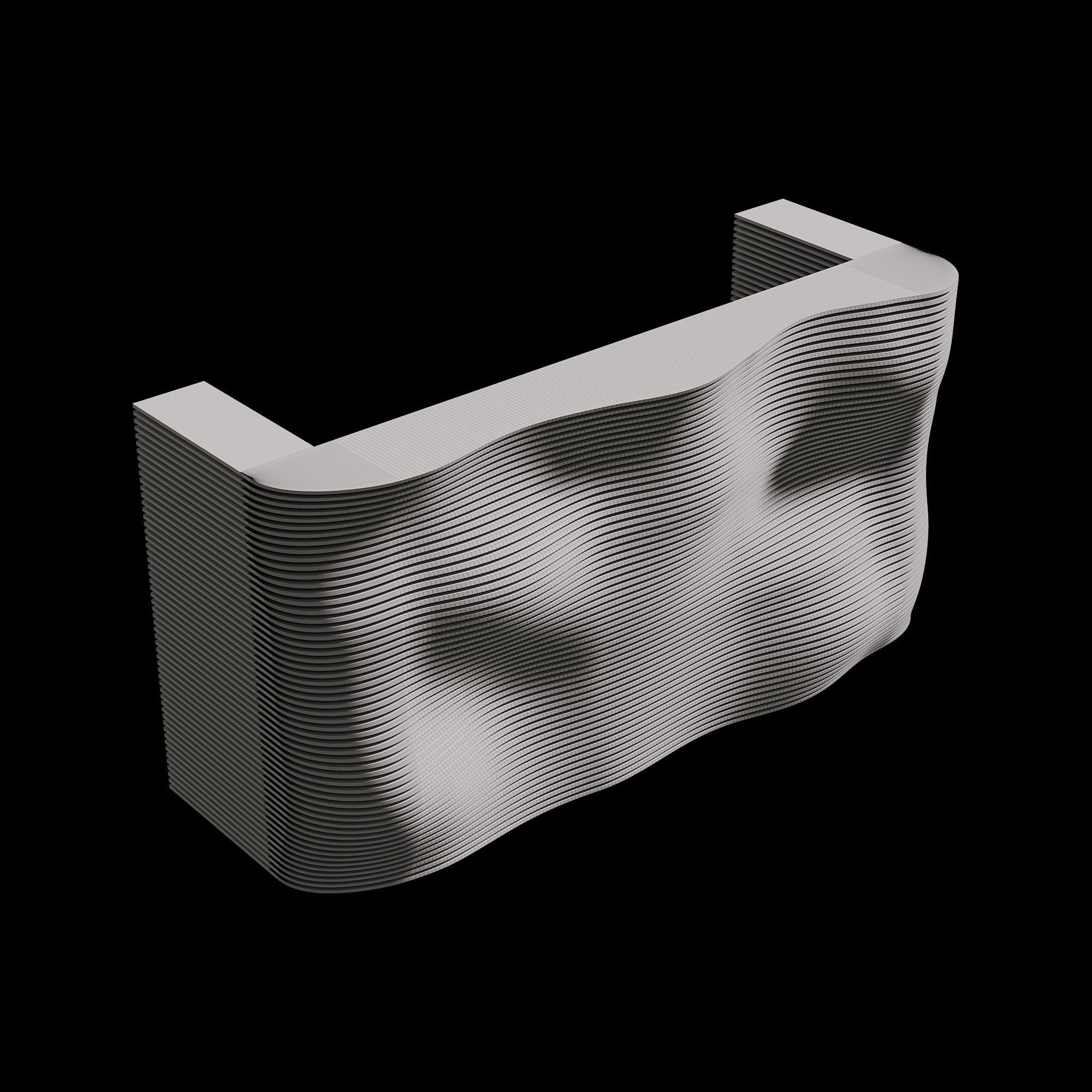 Puins Parametric Reception Counter 3D model | CGTrader