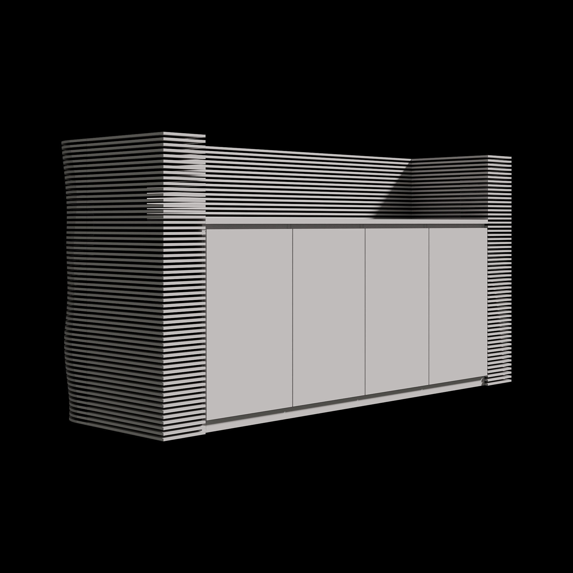 Puins Parametric Reception Counter 3D model | CGTrader