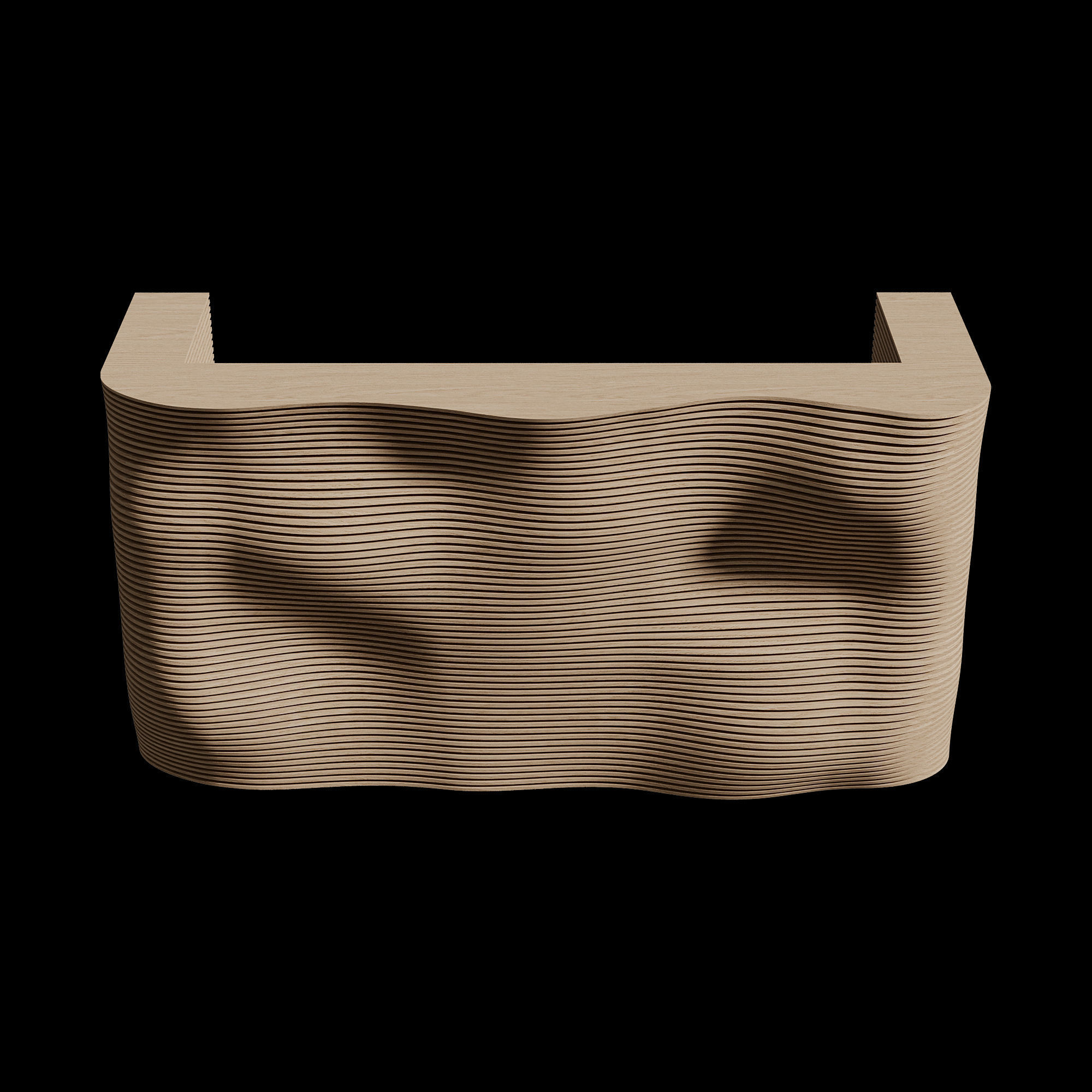 Puins Parametric Reception Counter 3D model | CGTrader