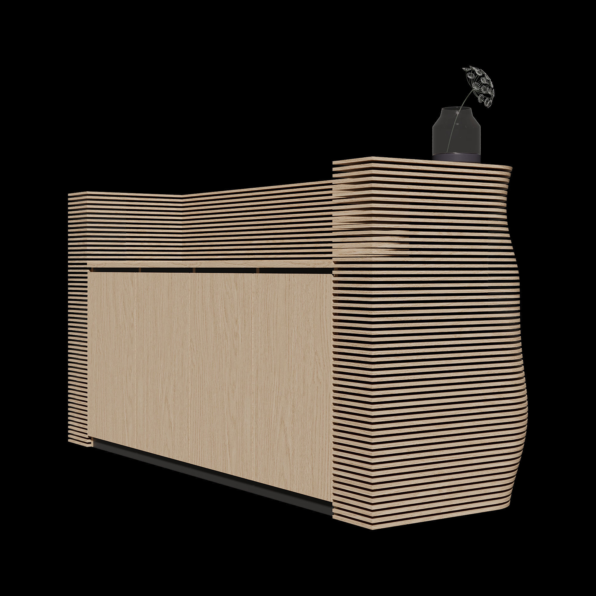 Puins Parametric Reception Counter 3D model | CGTrader