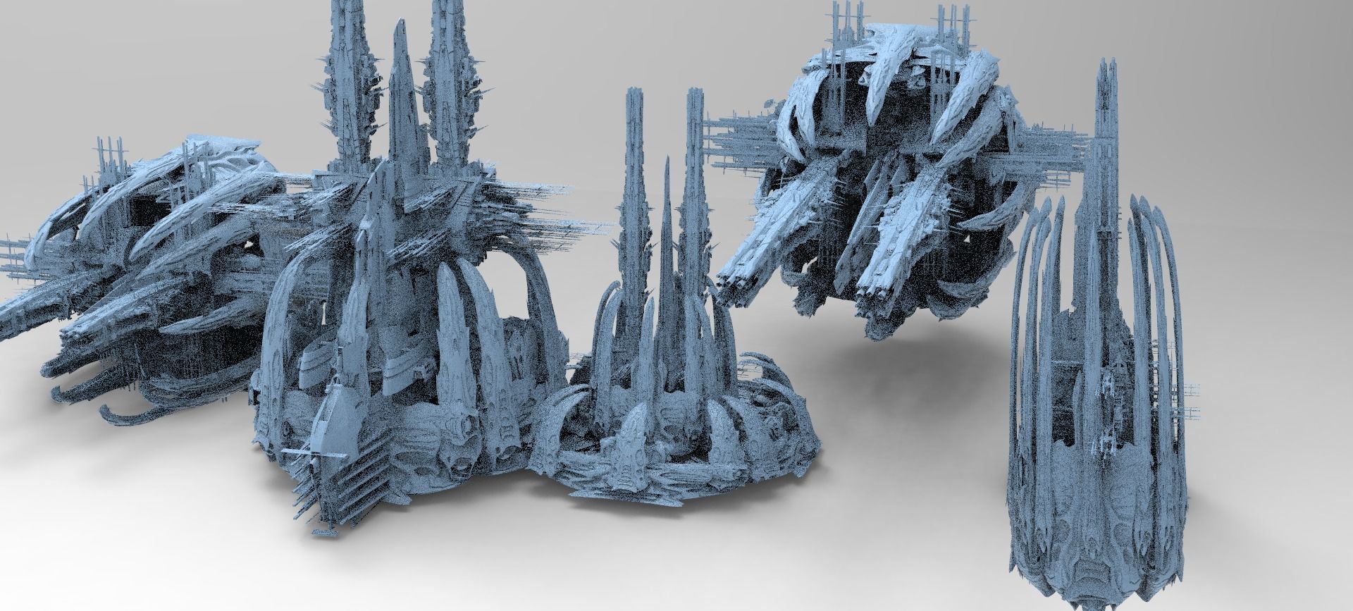 Sci Fi Wraith Claw City interceptor City Hub 5 models 3D model | CGTrader