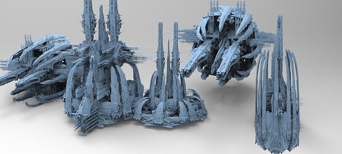 Sci Fi Wraith Claw City interceptor City Hub 5 models 3D model | CGTrader