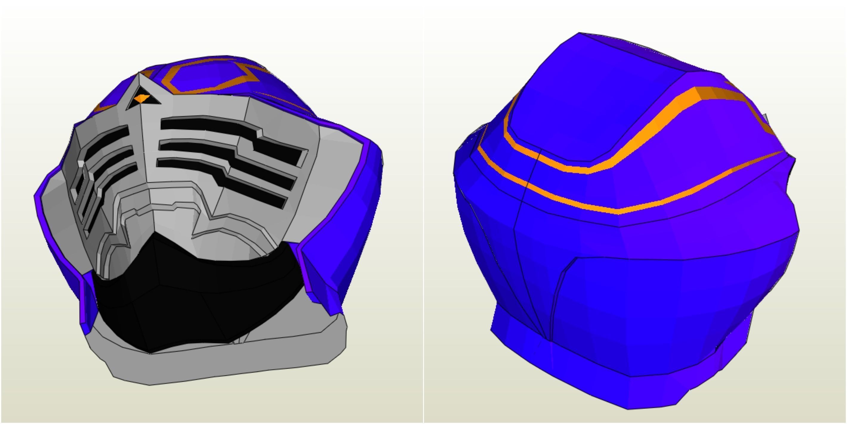 3D model Kamen Rider Ouja Helmet Pepakura Papercraft Template VR / AR ...