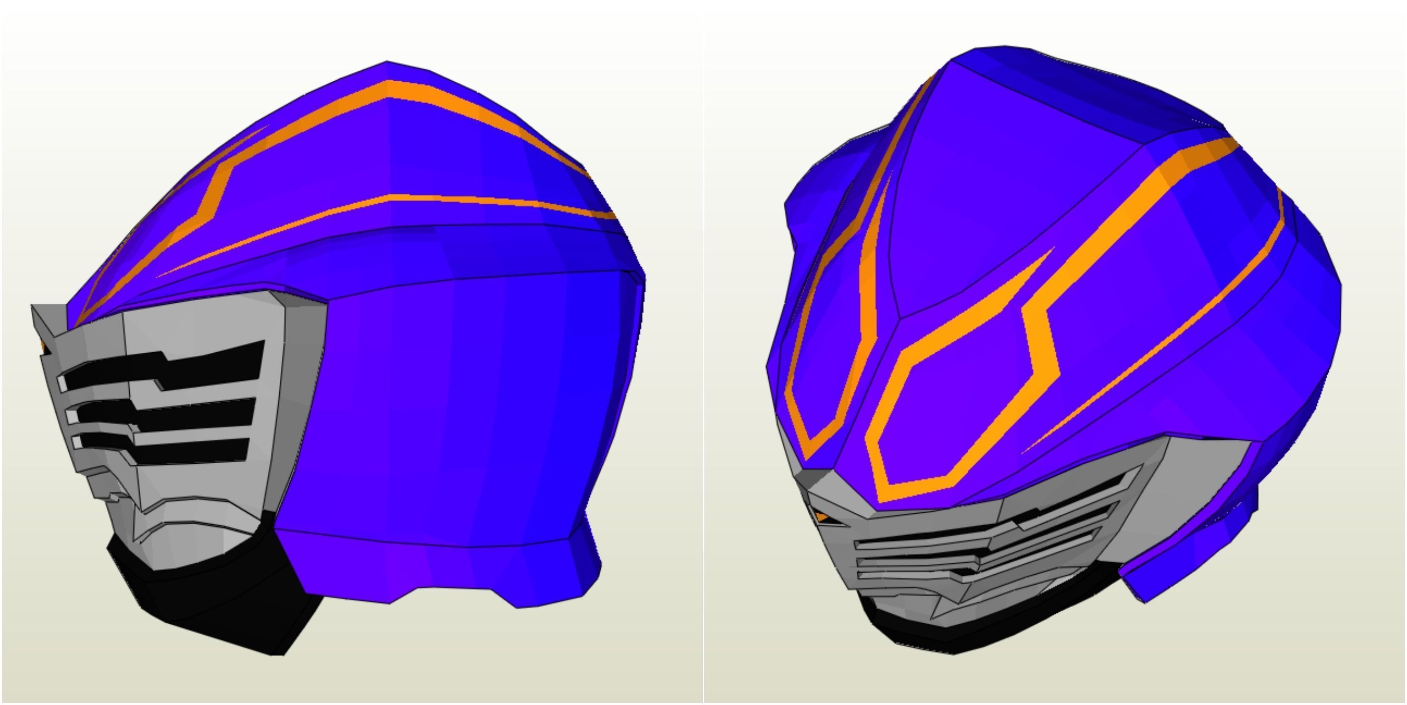 3D model Kamen Rider Ouja Helmet Pepakura Papercraft Template VR / AR ...