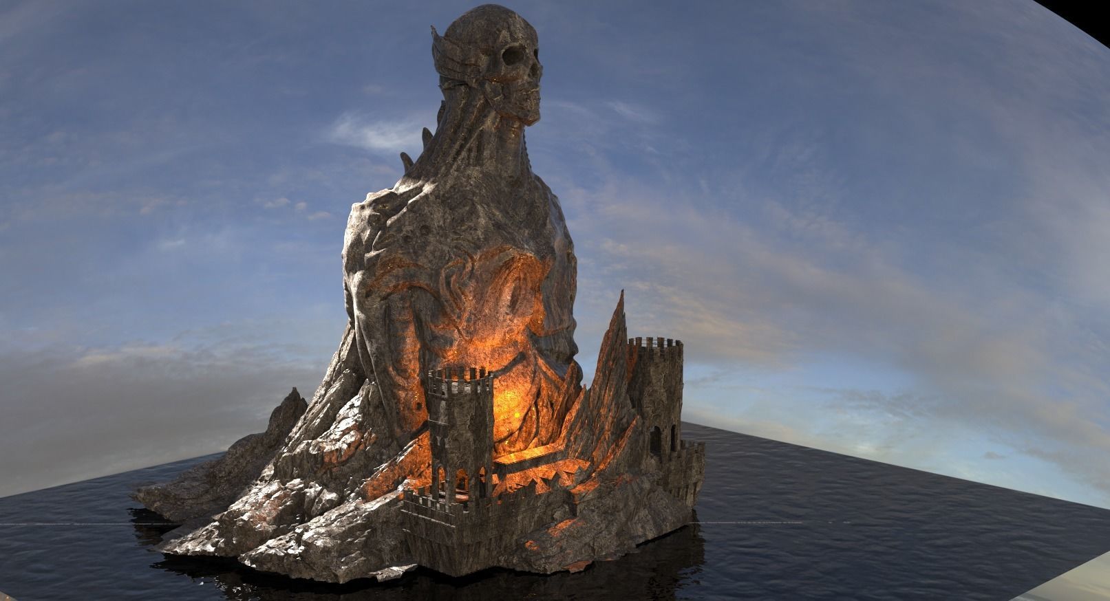 Alien Gods ancient Statue Ruin 2 3D model | CGTrader