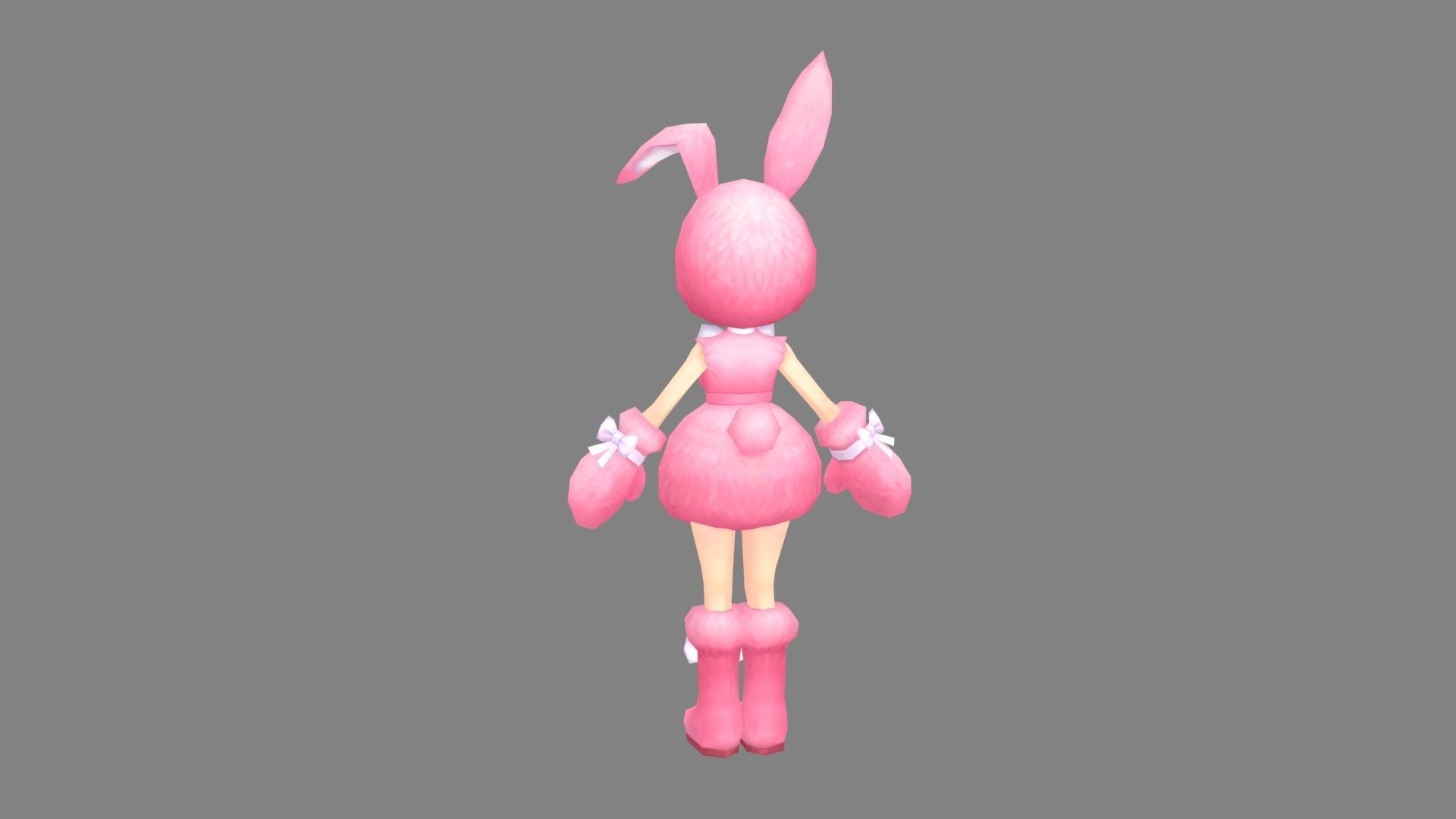 3D model Cartoon Pink Rabbit costume - girl VR / AR / low-poly | CGTrader