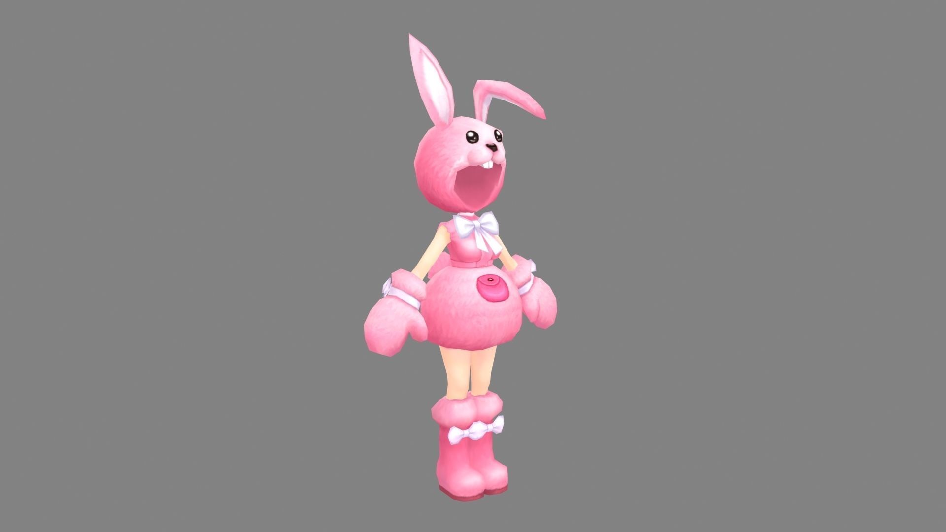3D model Cartoon Pink Rabbit costume - girl VR / AR / low-poly | CGTrader