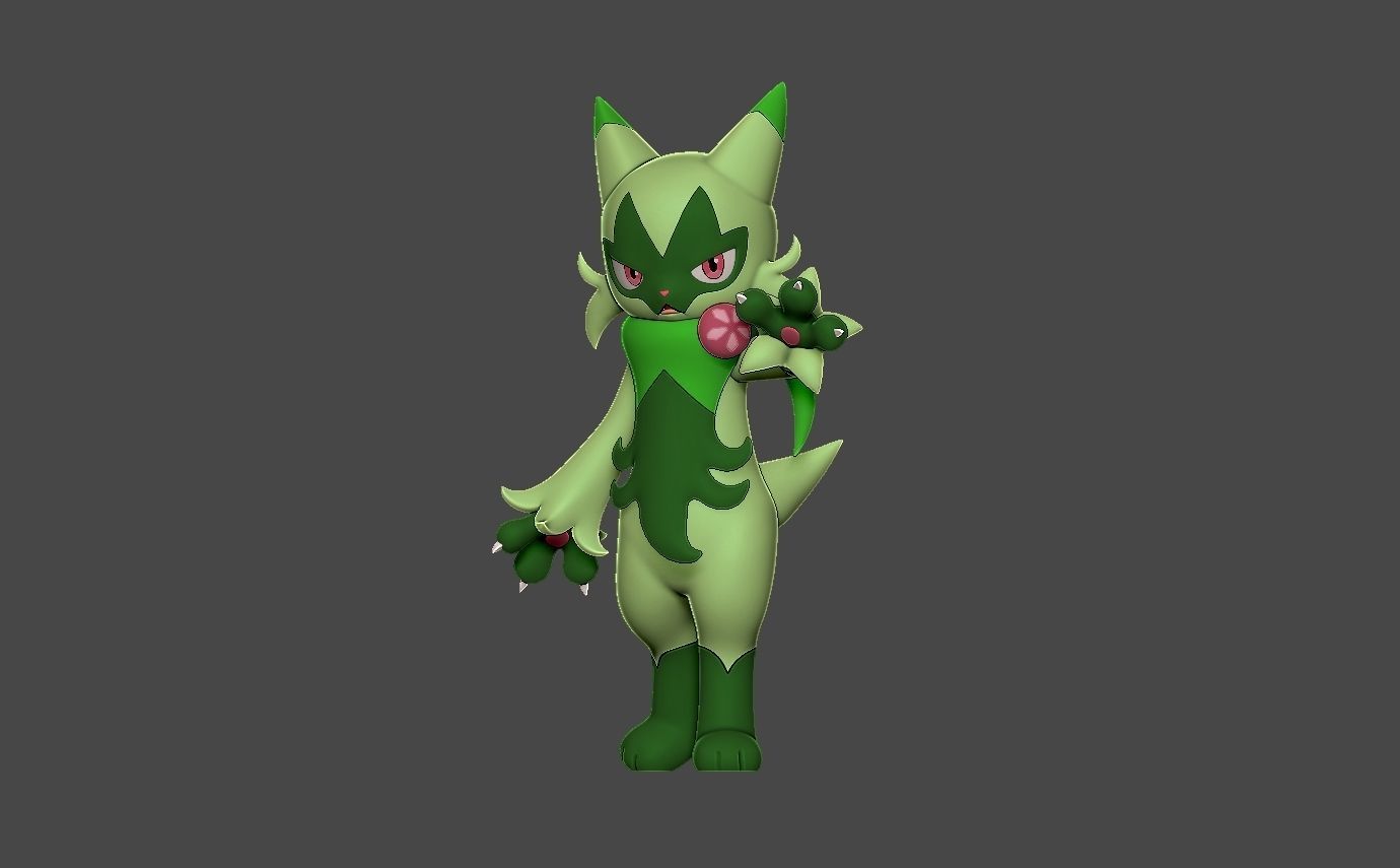 Pokemon sprigatito evolution pack 3D model 3D printable | CGTrader
