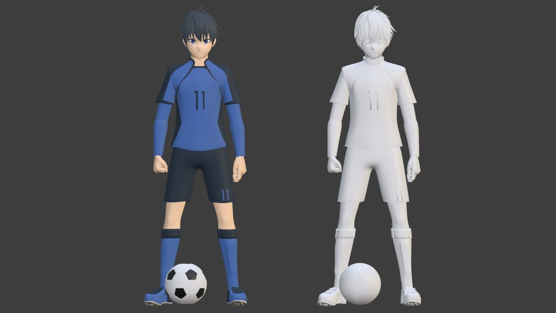 Yoichi Isagi - Blue Lock 3D model rigged | CGTrader