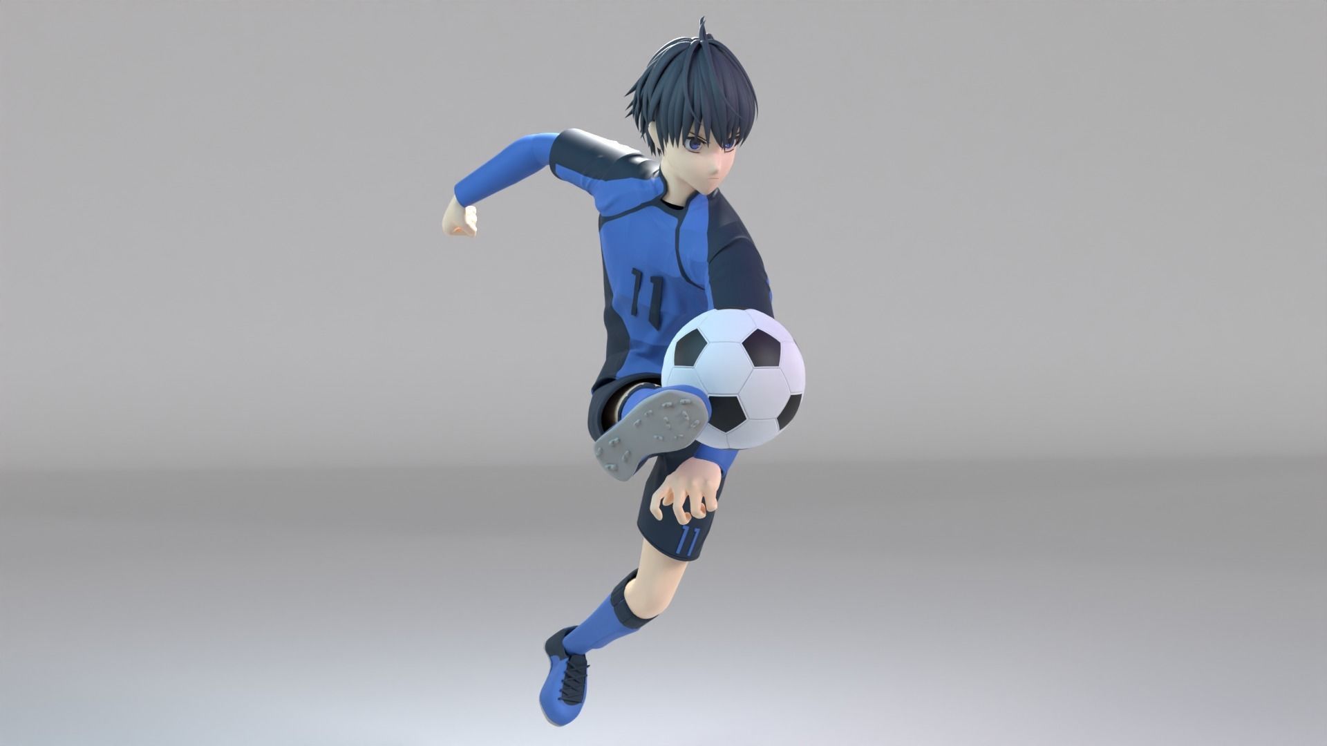 Yoichi Isagi - Blue Lock 3D model rigged | CGTrader