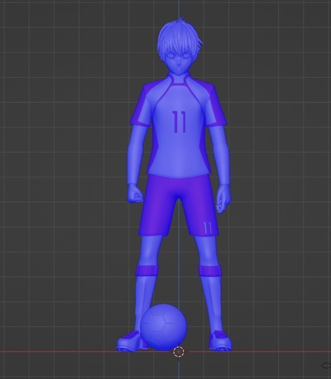 Yoichi Isagi - Blue Lock 3D model rigged | CGTrader