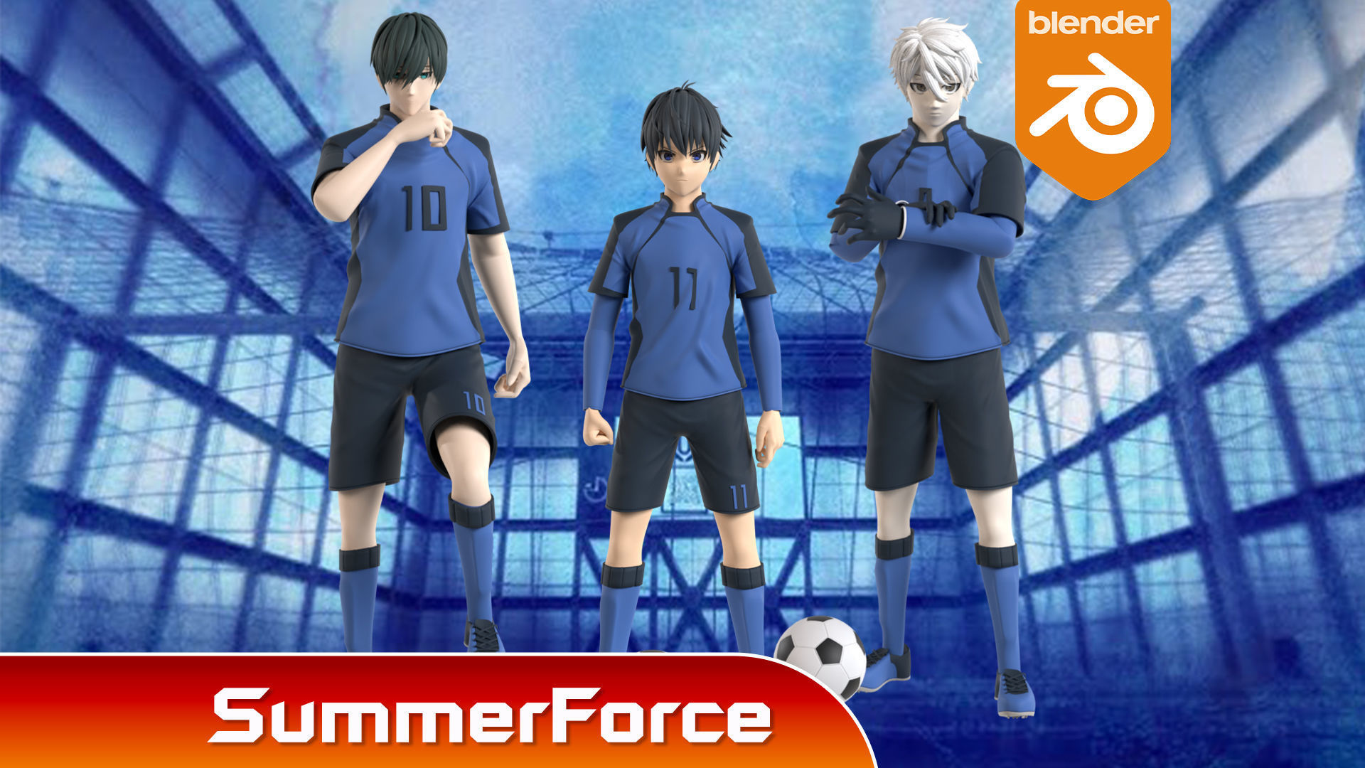 Yoichi Isagi - Blue Lock 3D model rigged | CGTrader