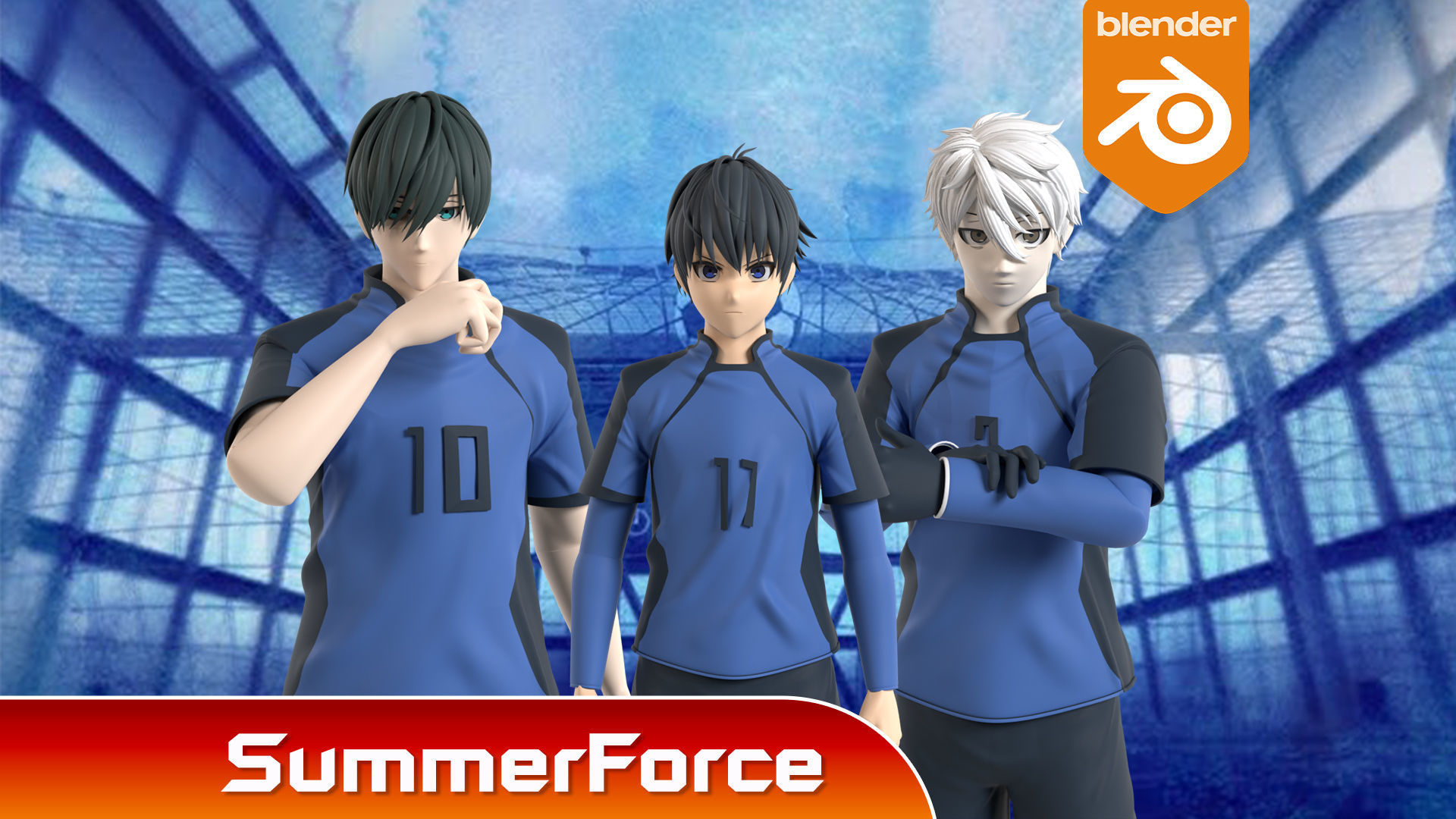 Yoichi Isagi - Blue Lock 3D model rigged | CGTrader