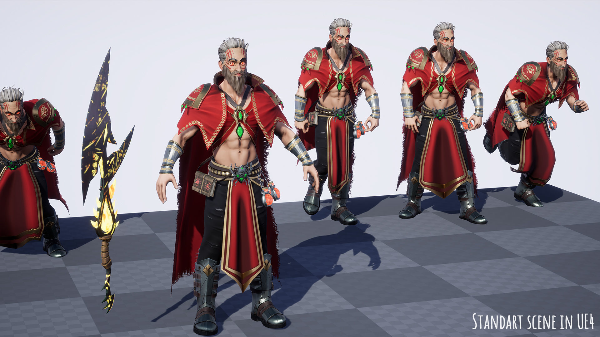 3D model Male Wizard Red VR / AR / low-poly | CGTrader
