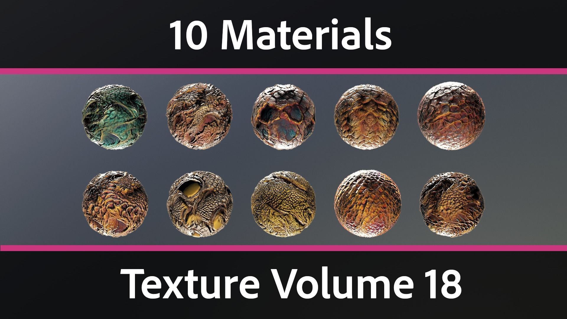 Texture 10 Materials Skin Dragon Seamless PBR Volume 18 VR / AR / low ...