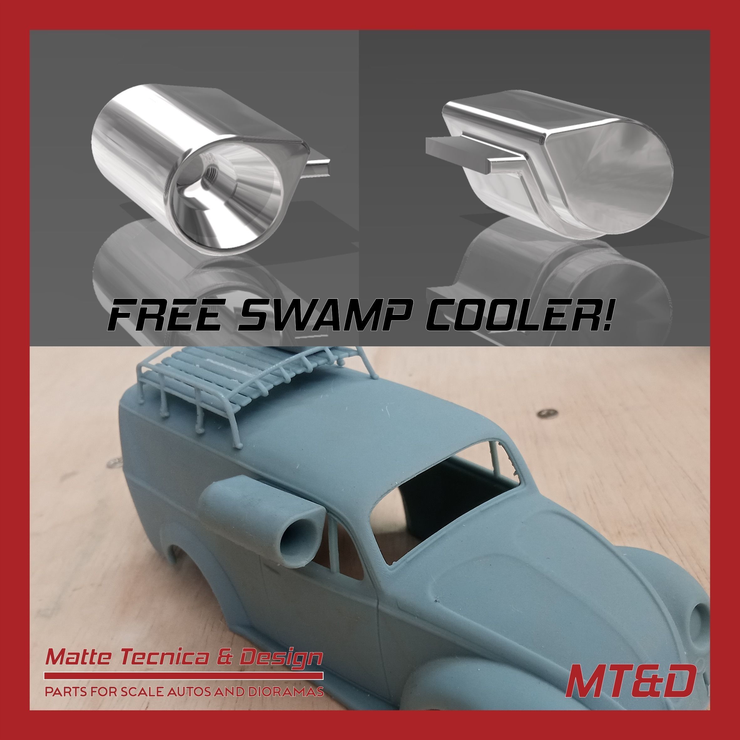 Simple Swamp Cooler for scale autos free 3D model 3D printable | CGTrader