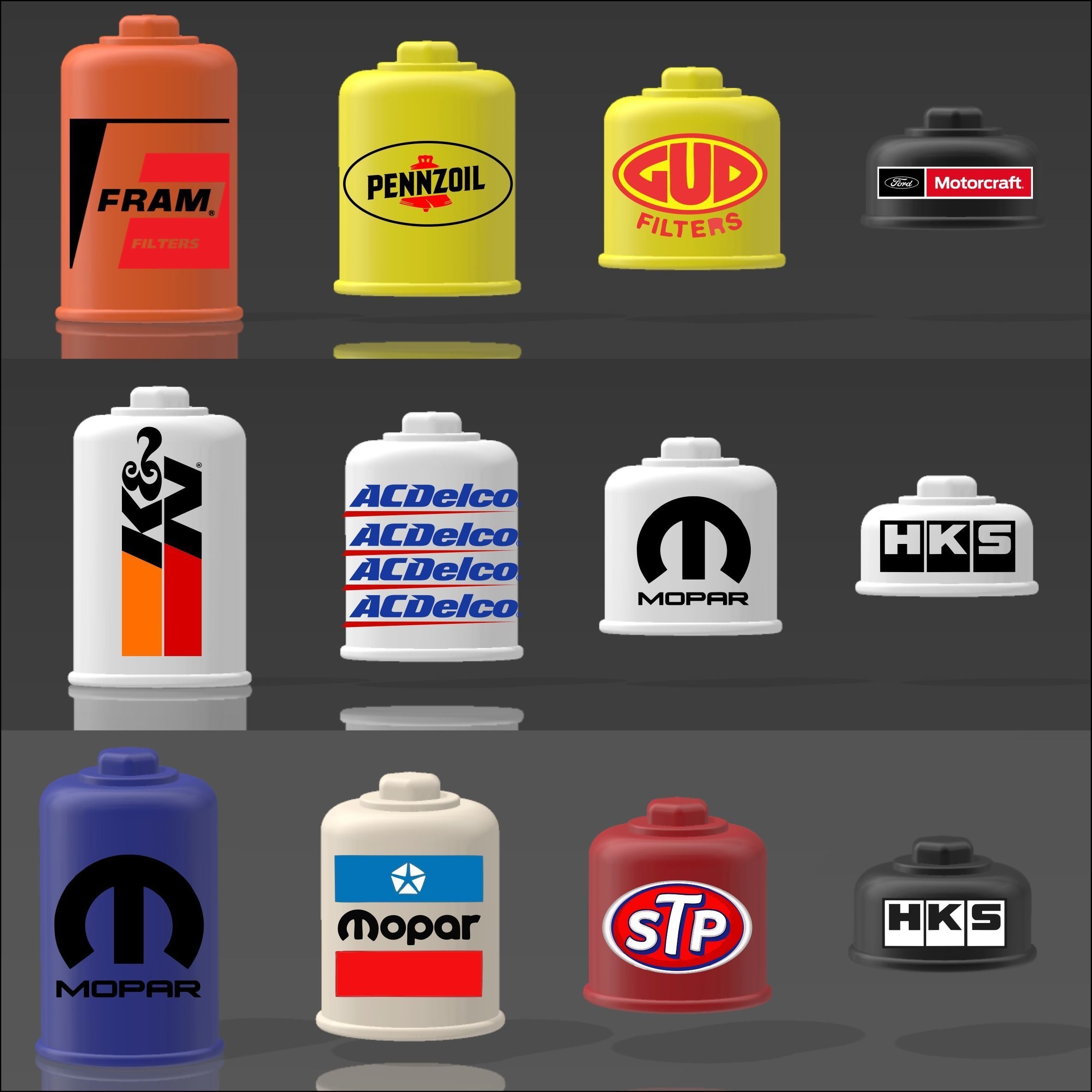 The definitive oil filter pack for scale autos with decal file 3D model ...